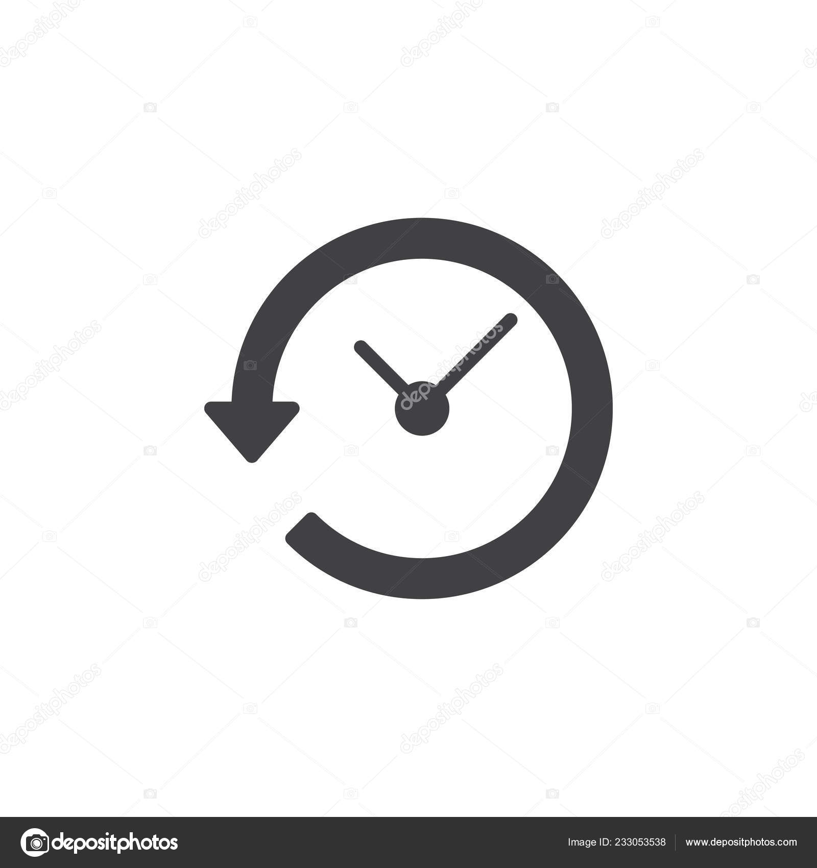 Clock Arrow Icon Vector Filled Flat Sign Solid Pictogram Isolated Stock ...