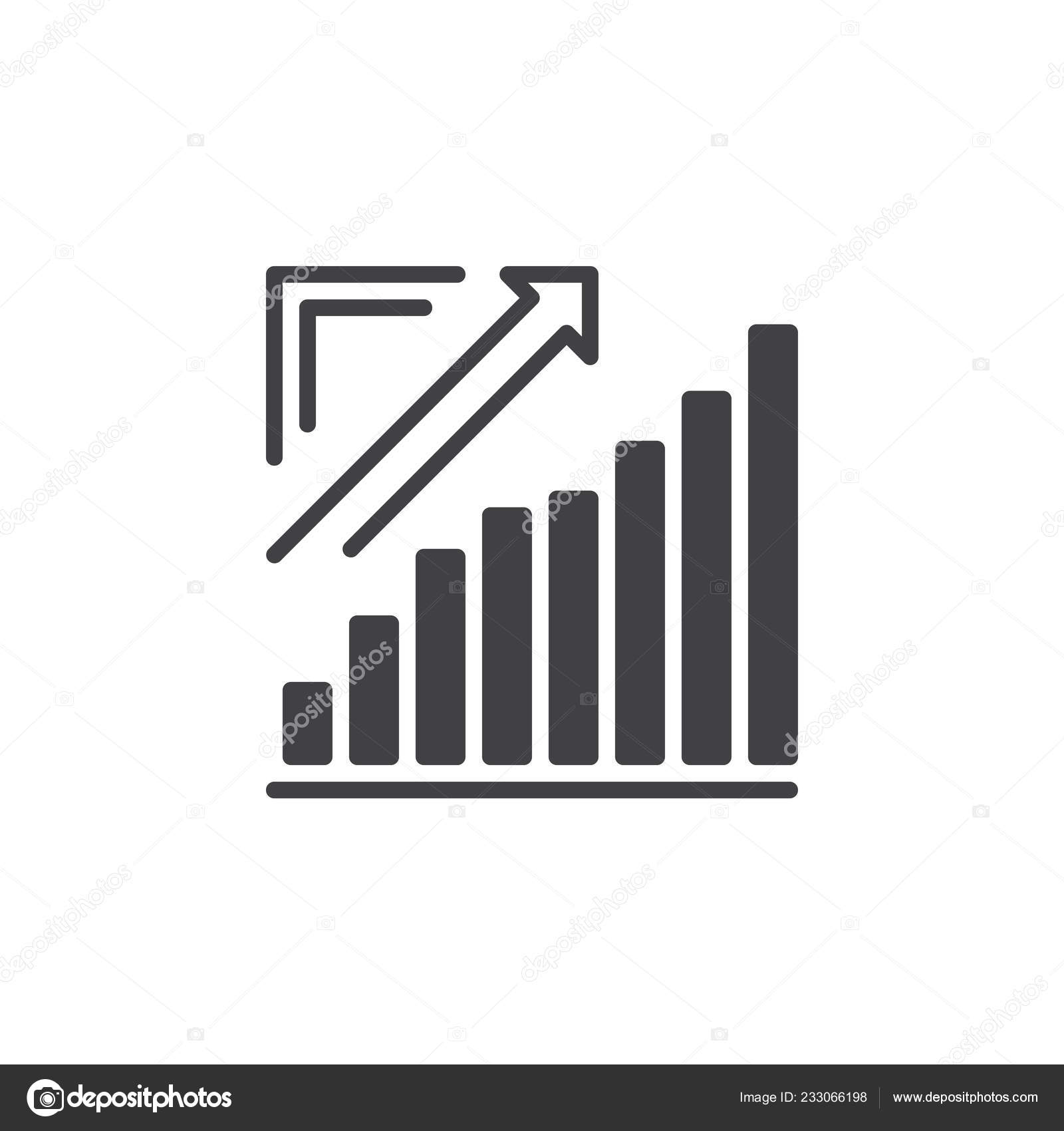 Growing Chart Arrow Graph Going Icon Vector Filled Flat Sign Stock ...
