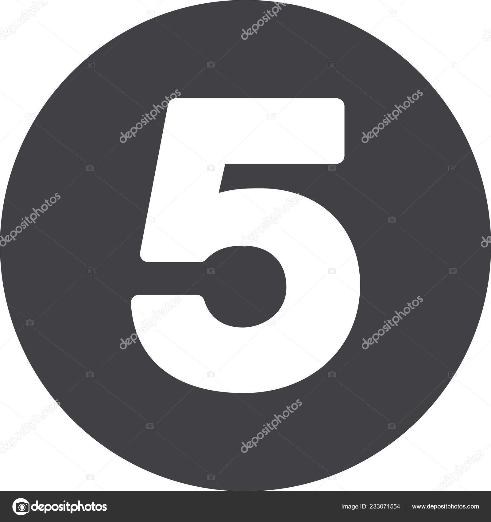 Five Number Flat Icon Circular Sign Stock Vector Image by ©avicons ...