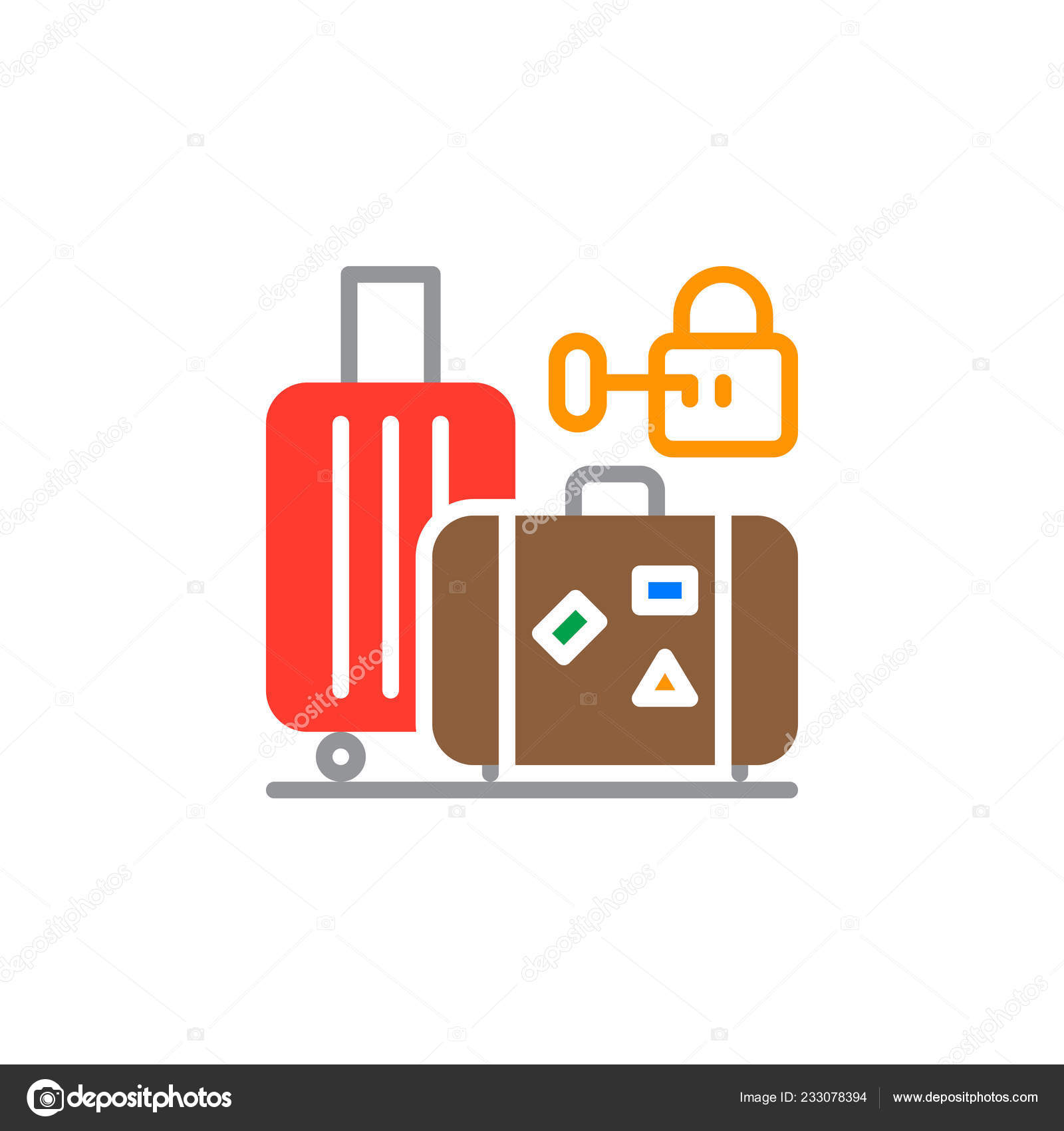 Baggage Luggage Storage Icon Vector Filled Flat Sign Solid Colorful ...