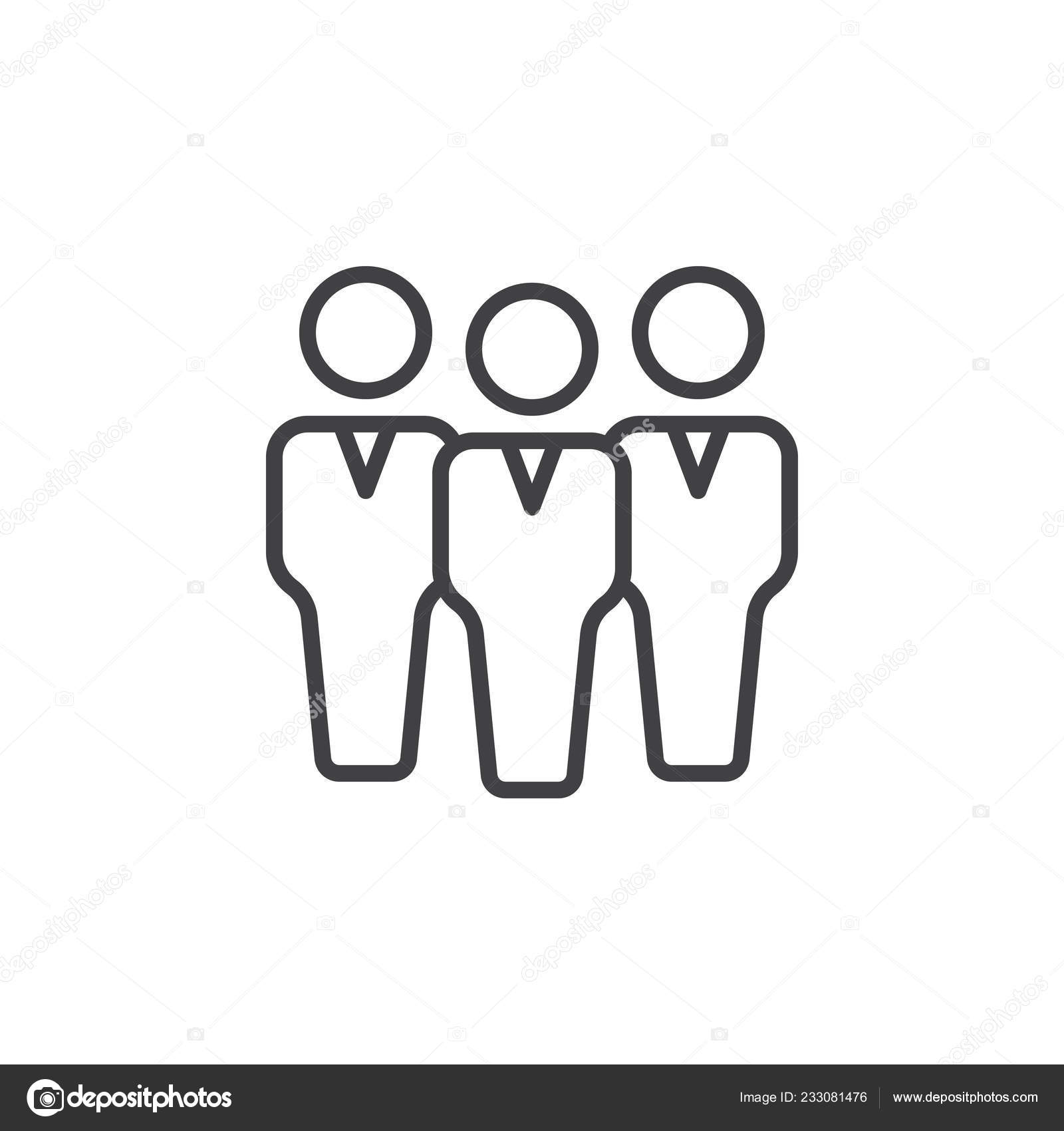 Group People Line Icon Outline Vector Sign Linear Pictogram Isolated ...