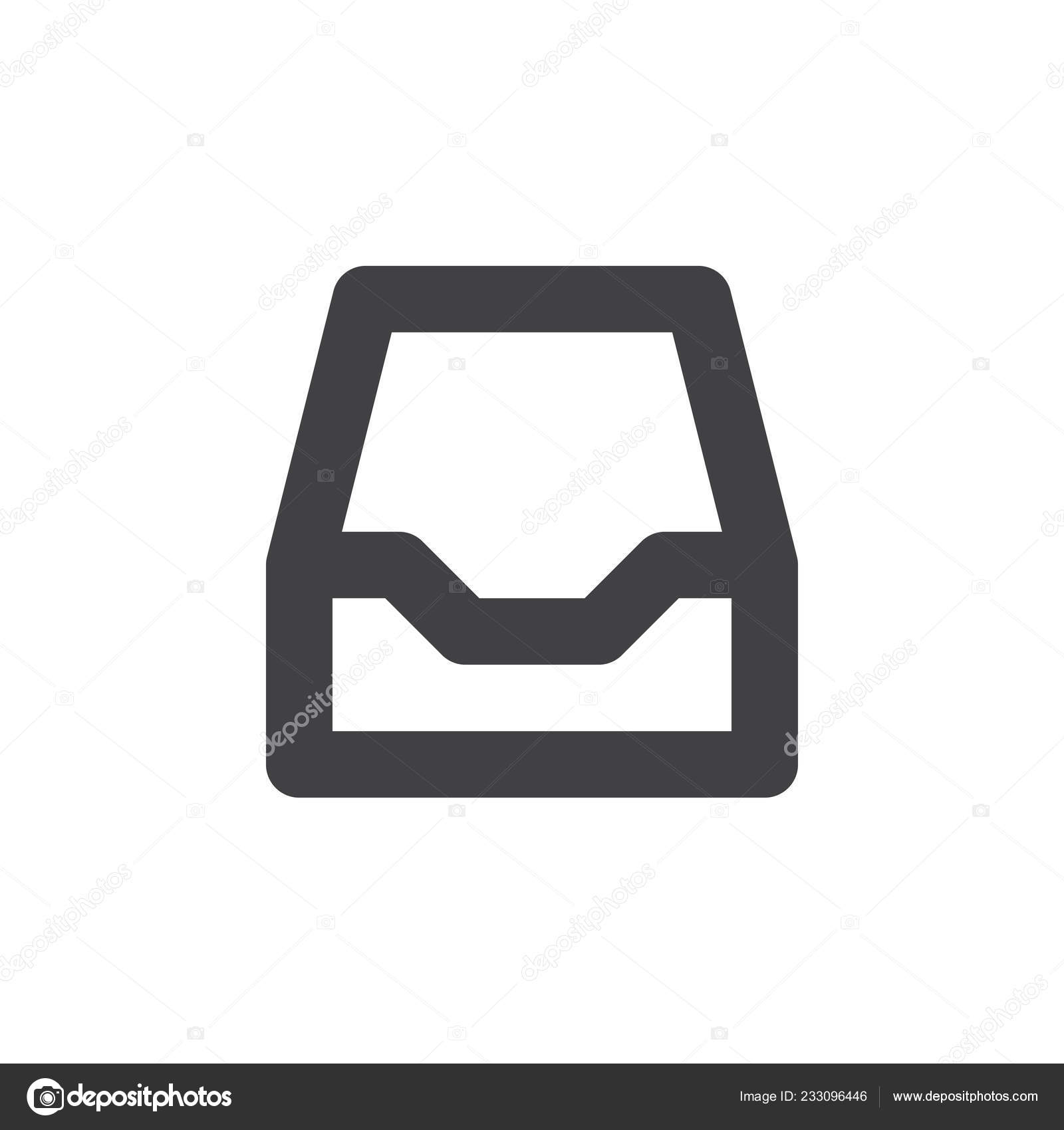 Inbox Thick Line Icon Outline Vector Sign Linear Simple Pictogram Stock ...