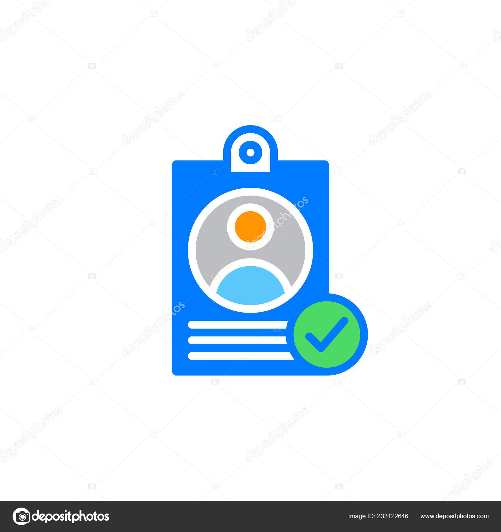 Personal Badge Check Mark Icon Vector Filled Flat Sign Solid Stock ...