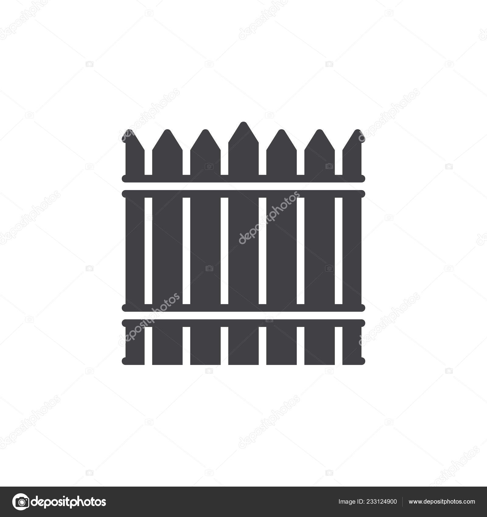 Fence Wood Wall Icon Vector Filled Flat Sign Solid Pictogram Stock ...