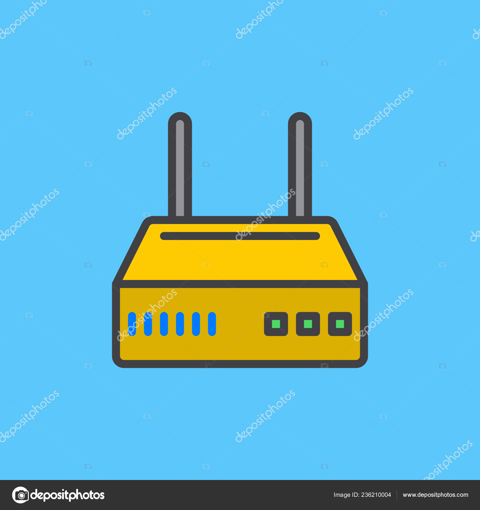 Internet Router Filled Outline Icon Line Vector Sign Linear Colorful ...