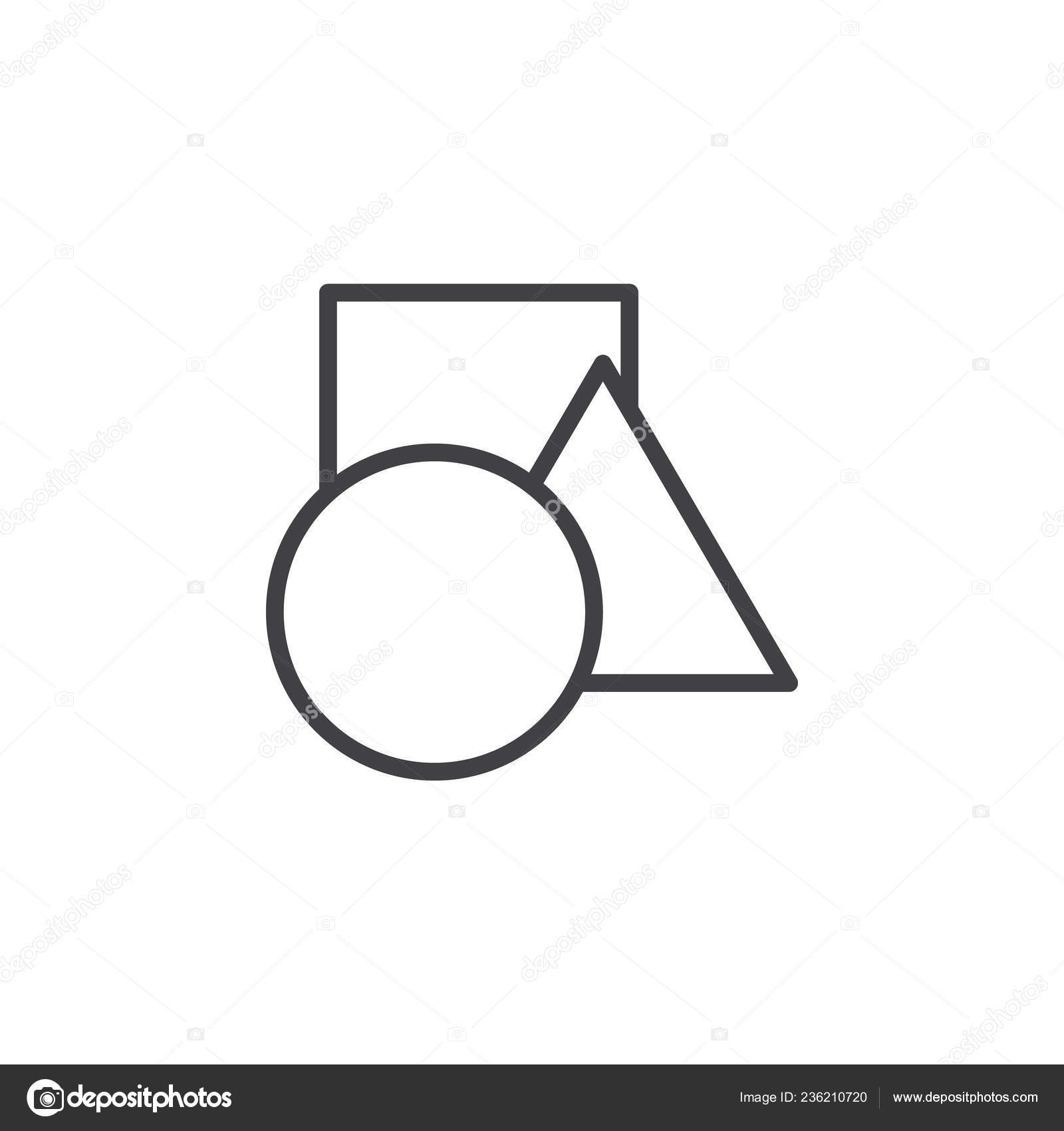 Shapes Circle Square Triangle Line Icon Outline Vector Sign Linear ...