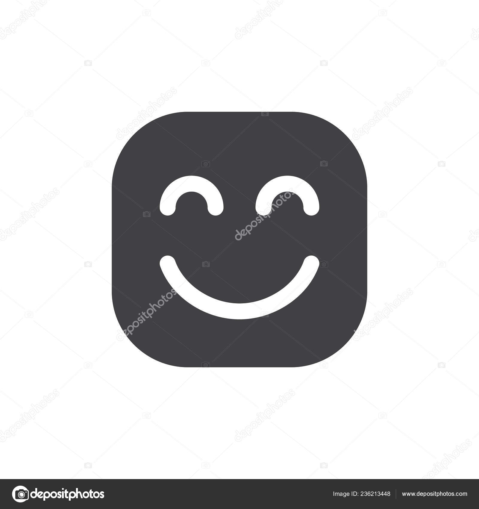 Smiling Face Smiling Eyes Emoji Glyph Icon Vector Emoticon Stock Vector ...