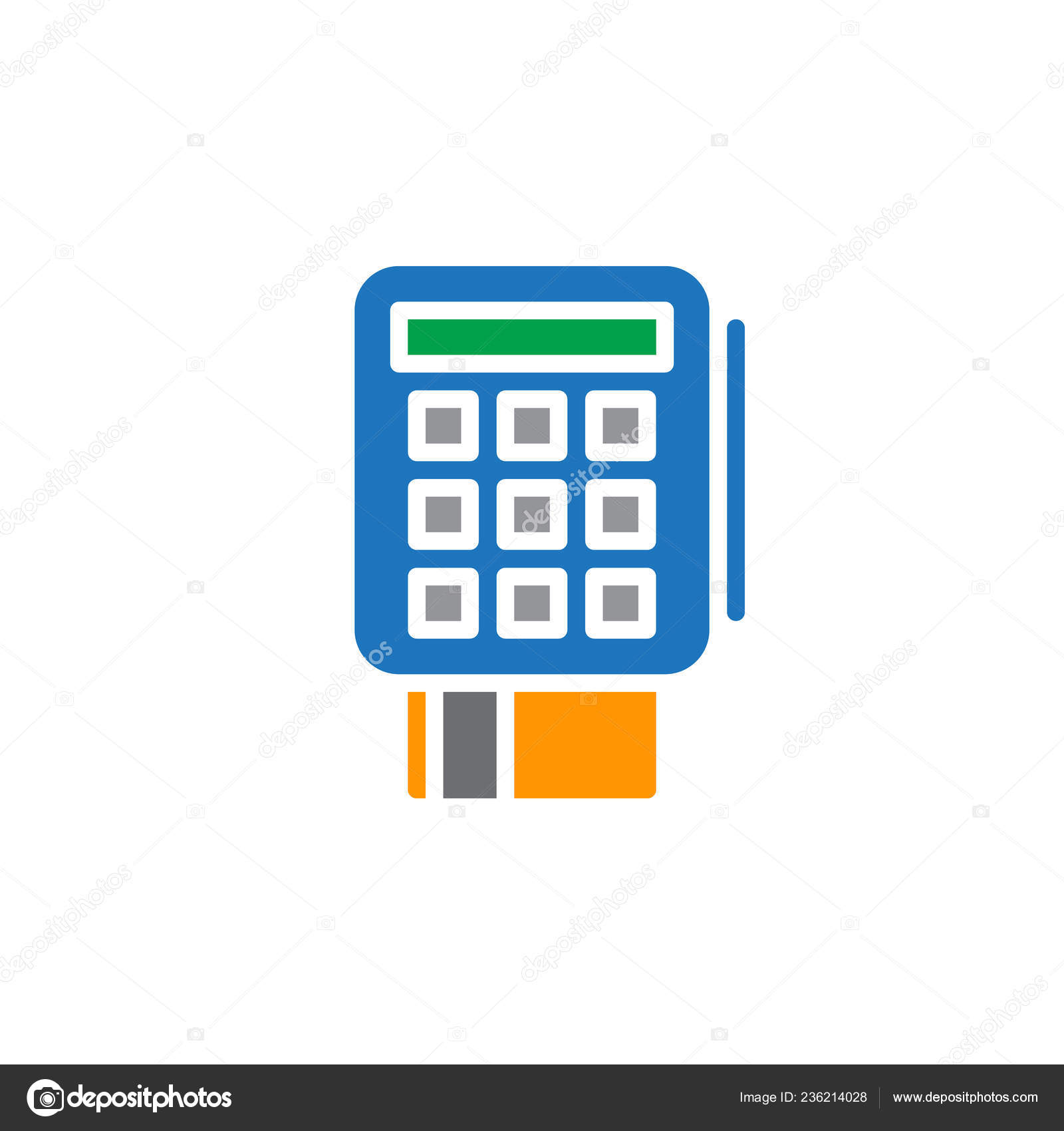 Credit Card Terminal Icon Vector Filled Flat Sign Solid Colorful Stock ...