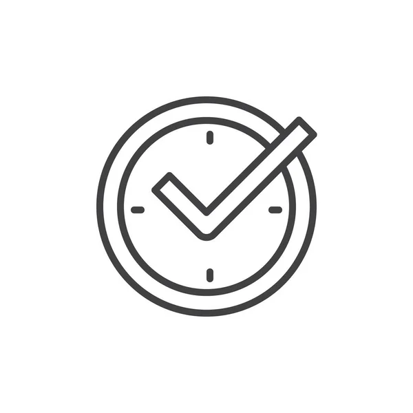 Check Mark Clock Real Time Protection Filled Outline Icon Line Stock ...