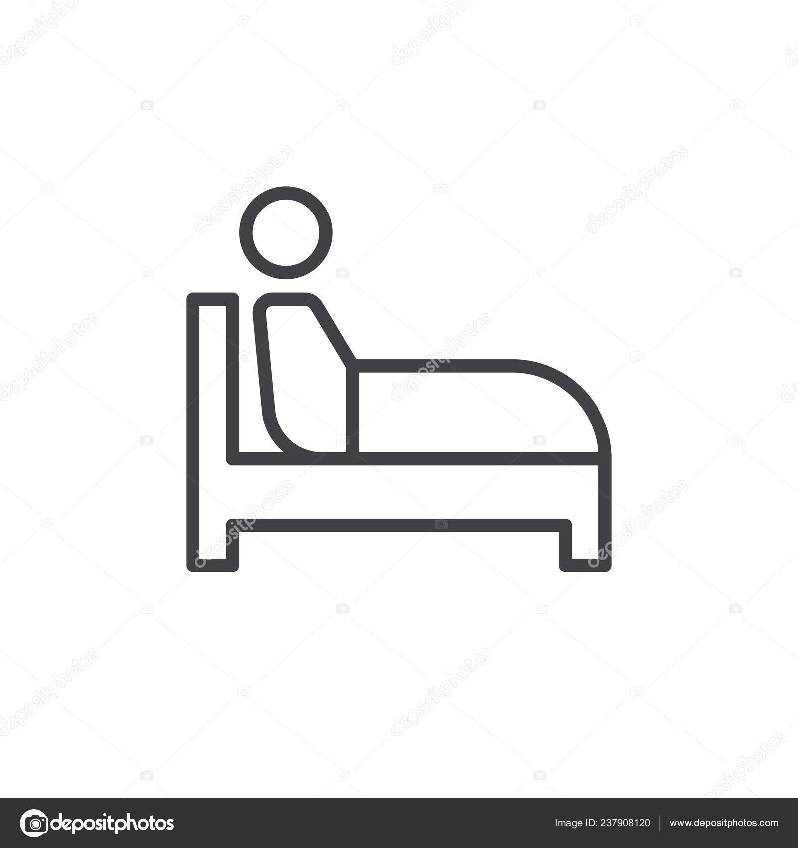 Sitting Bed Line Icon Outline Vector Sign Linear Style Pictogram Stock ...