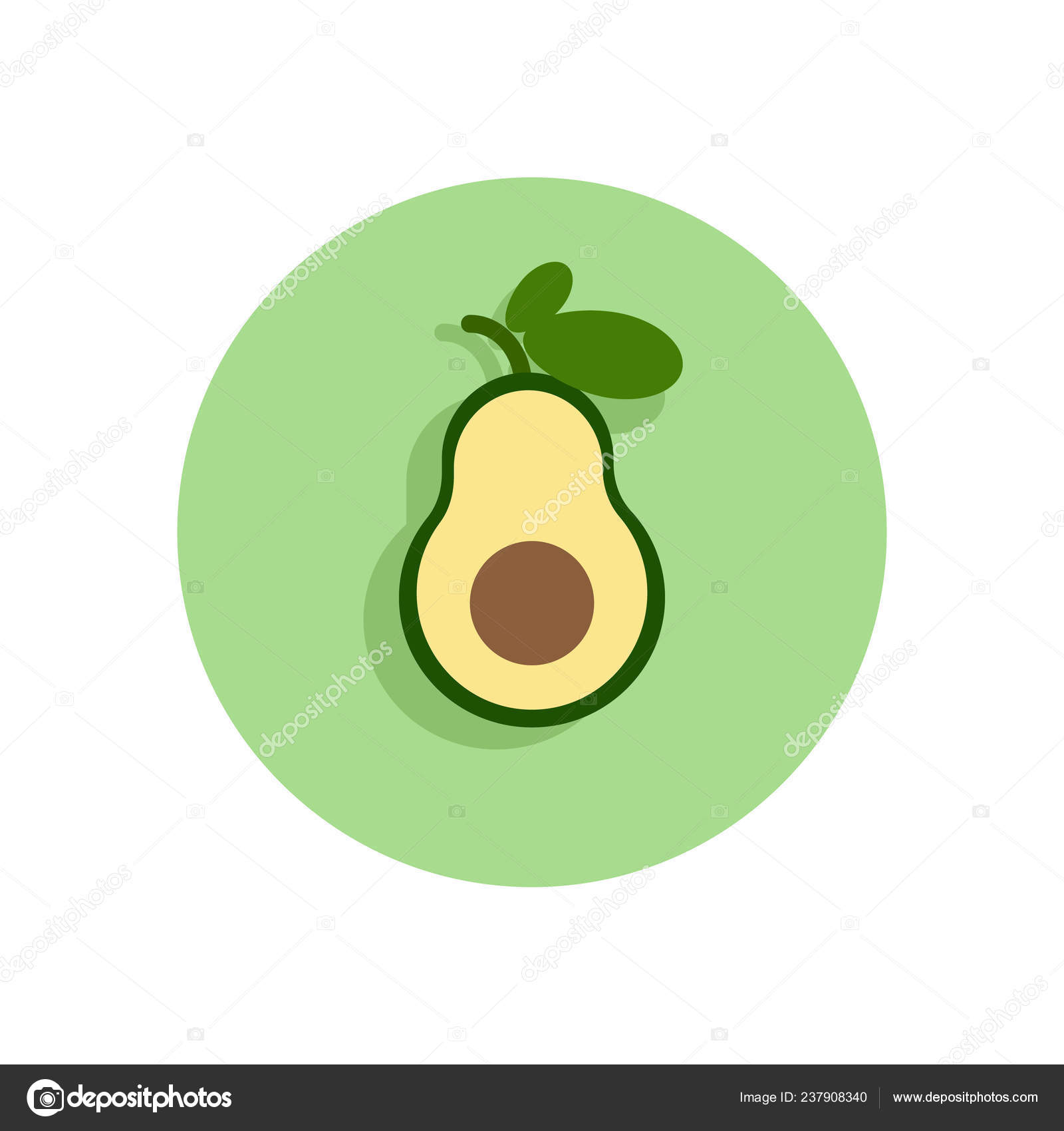 Avocado Flat Icon Colorful Button Circular Vector Sign Logo Illustration Stock Vector by ...