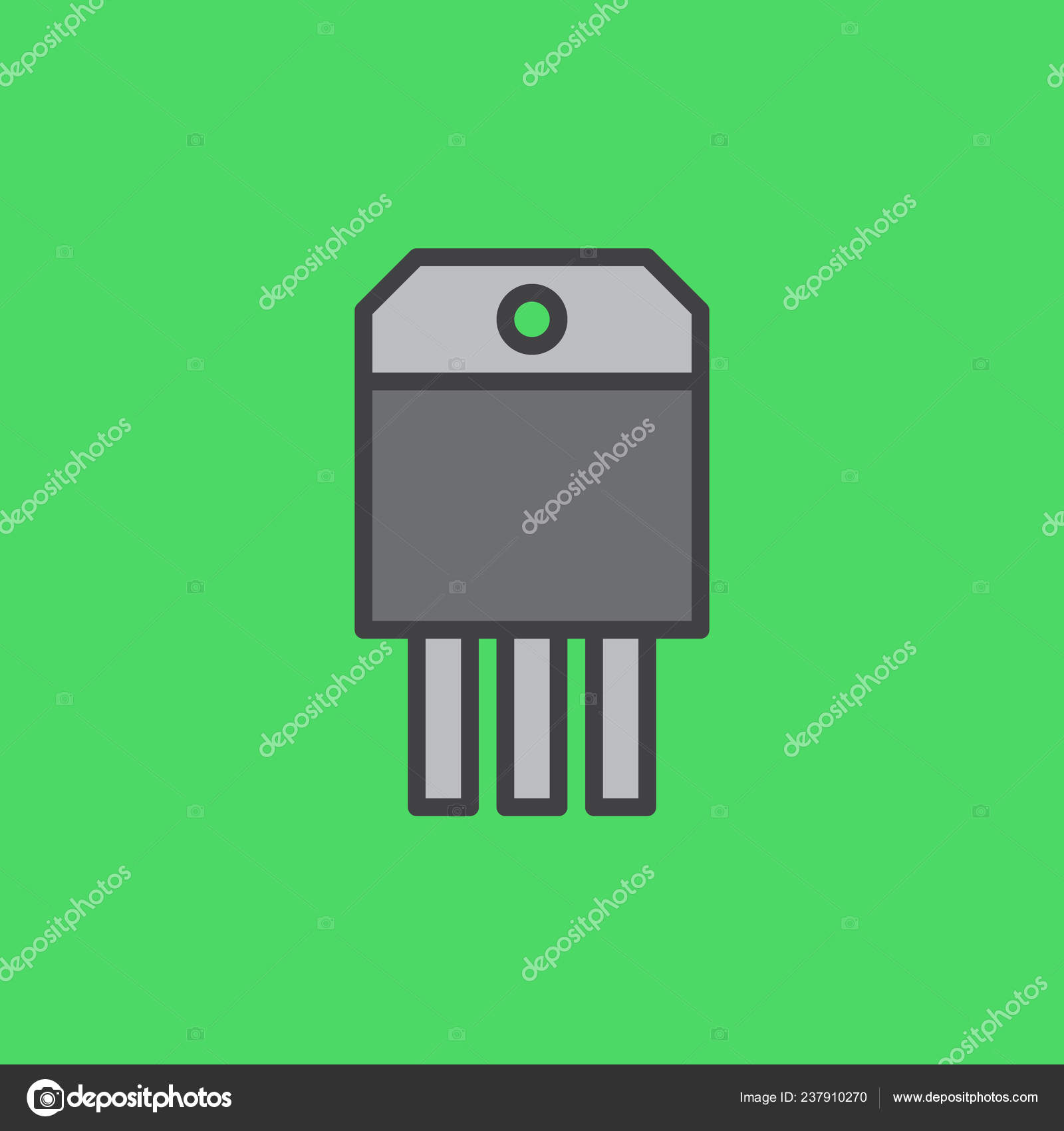 Transistor Filled Outline Icon Line Vector Sign Linear Colorful ...