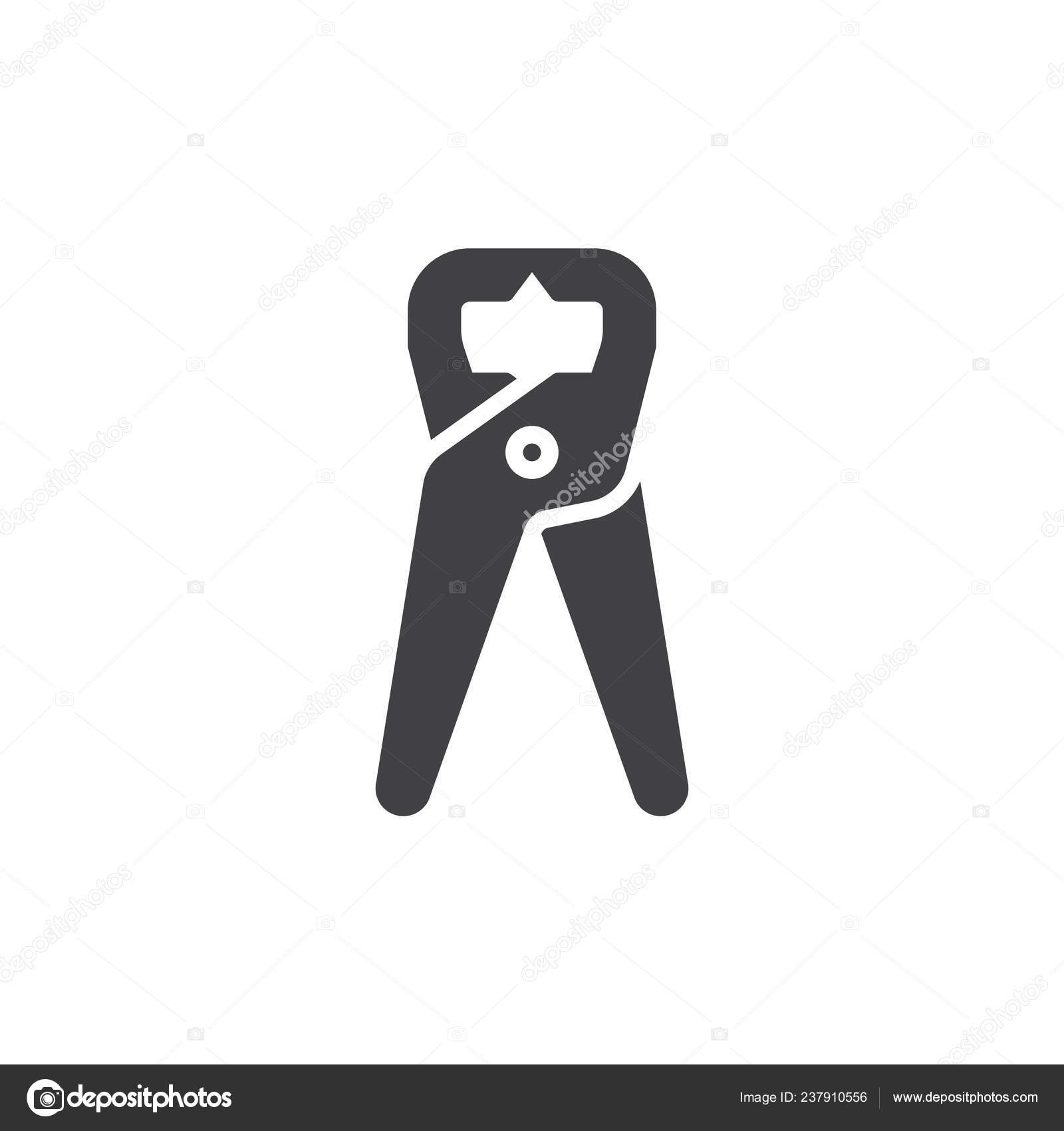 Tongs Pliers Pincers Icon Vector Filled Flat Sign Solid Pictogram Stock ...