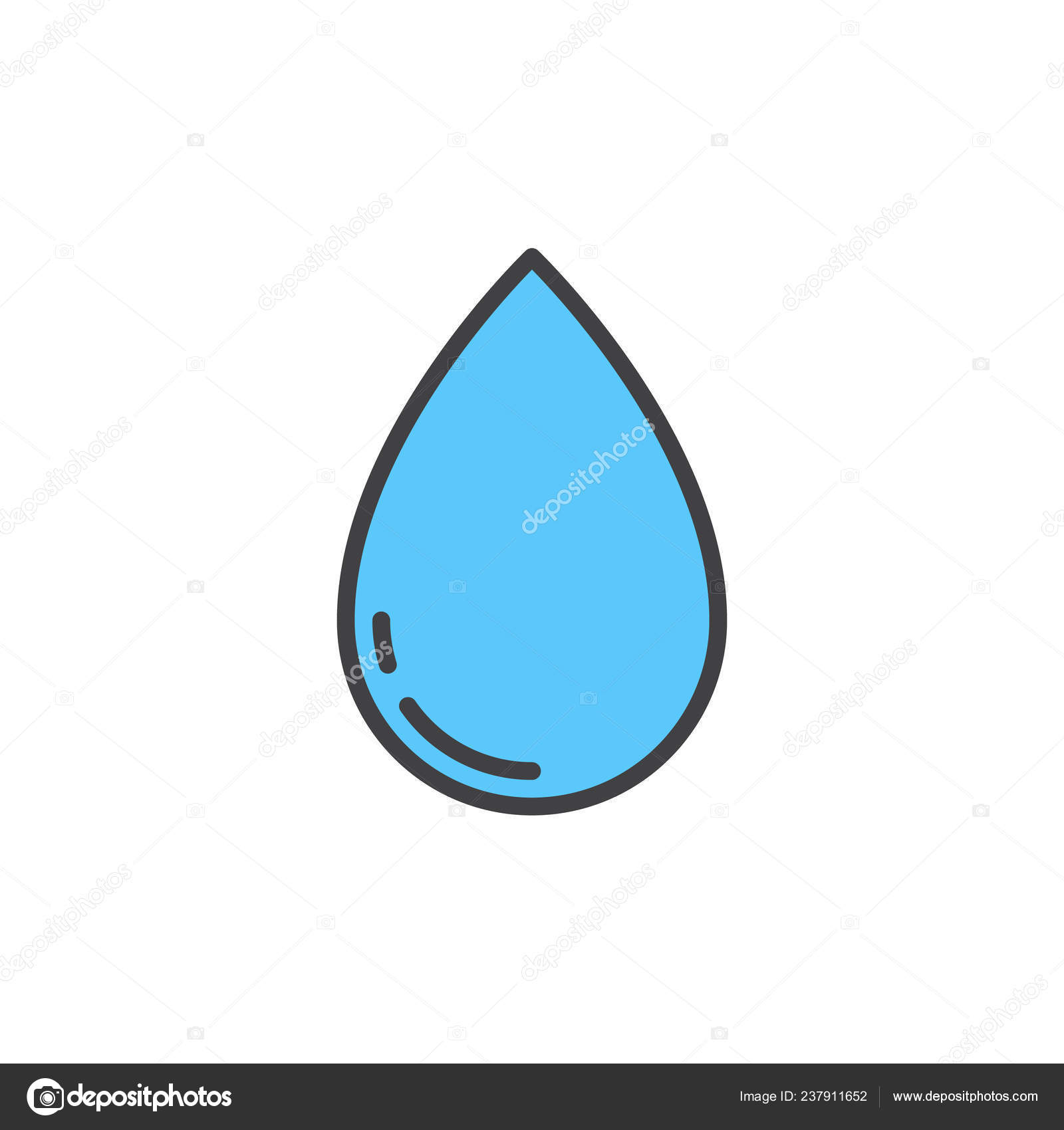 Water Drop Outline Vector