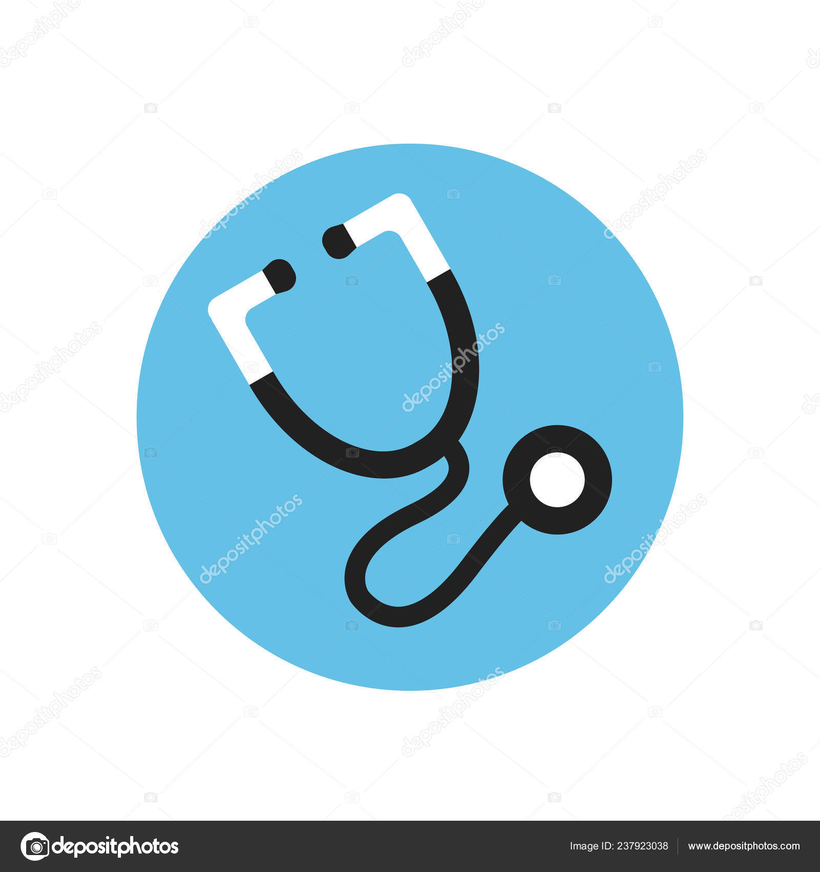 Stethoscope Flat Icon Colorful Button Cardio Diagnostics Circular Vector Sign Stock Vector by ...