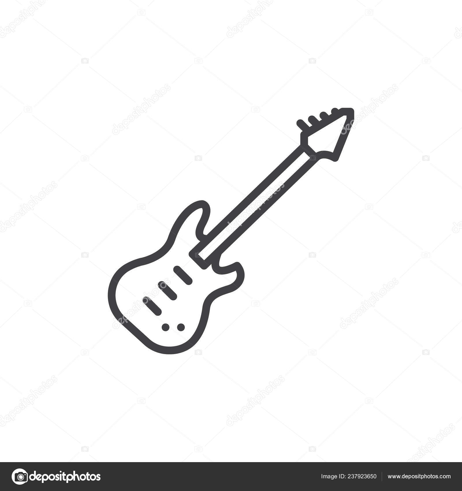 Clipart De Contour De Guitare électrique Guitare SVG Bundle Guitare