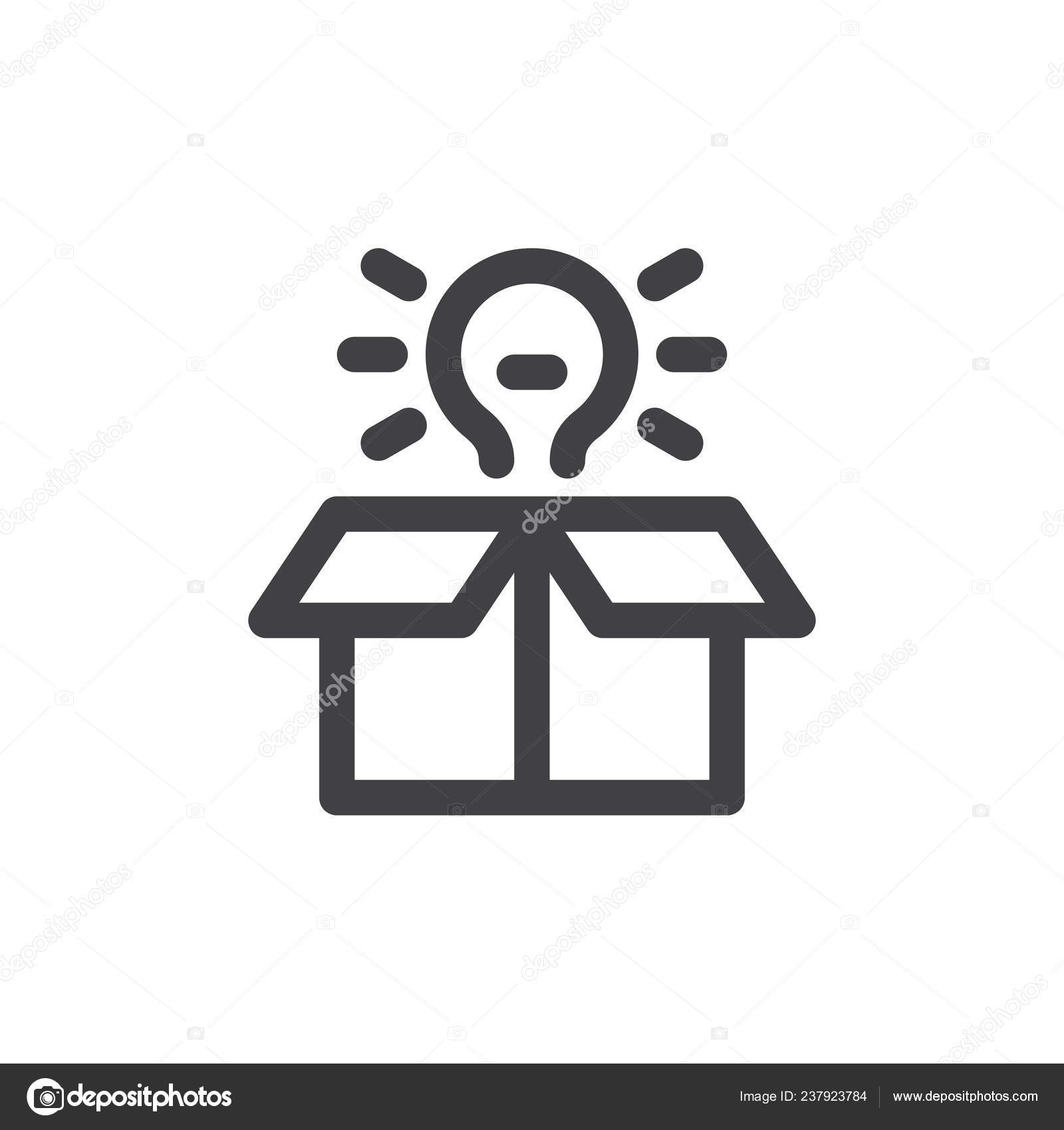Idea Box Line Icon Outline Vector Sign Linear Style Pictogram Stock ...