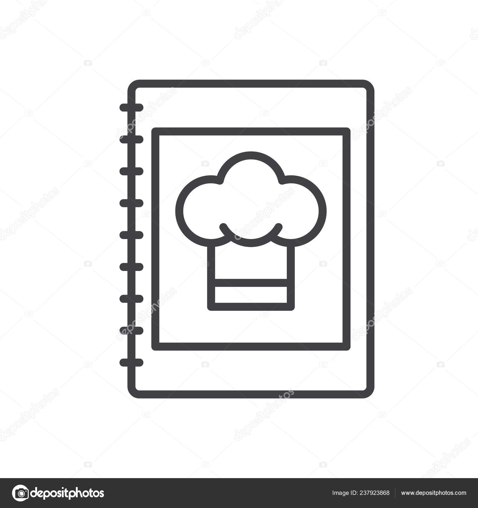 Cookbook Line Icon Outline Vector Sign Linear Style Pictogram Isolated ...