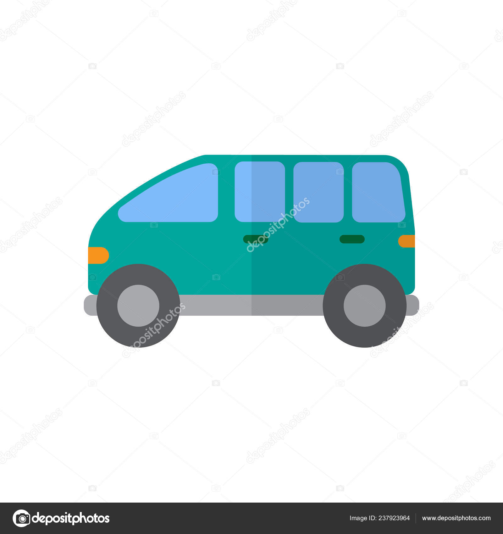 Minivan Flat Icon Filled Vector Sign Colorful Pictogram Isolated White ...