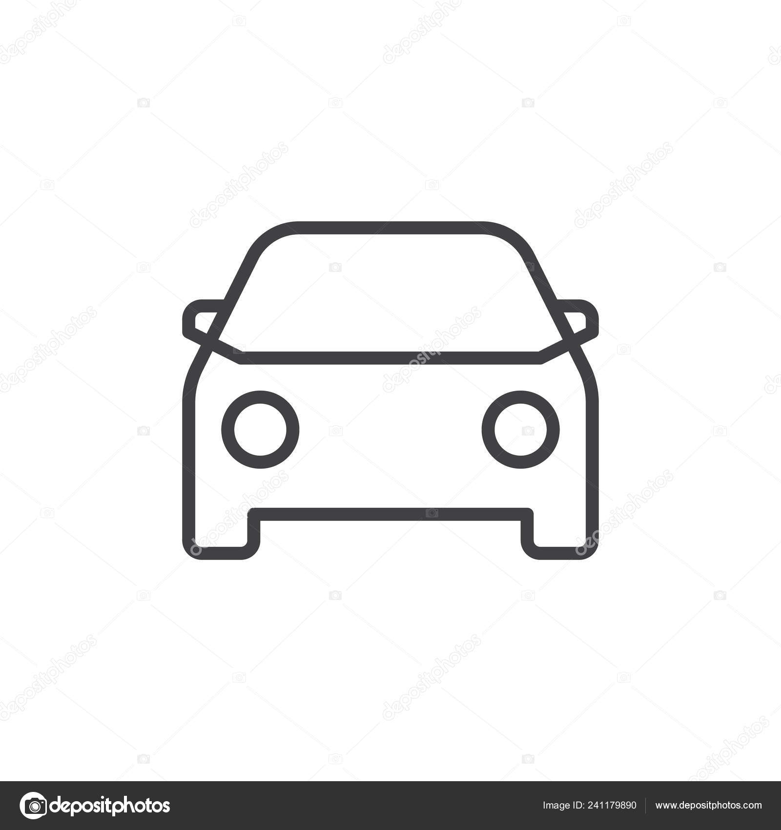 Ícone Linha Carro Sinal Vetor Esboço Pictograma Linear Estilo Isolado ...