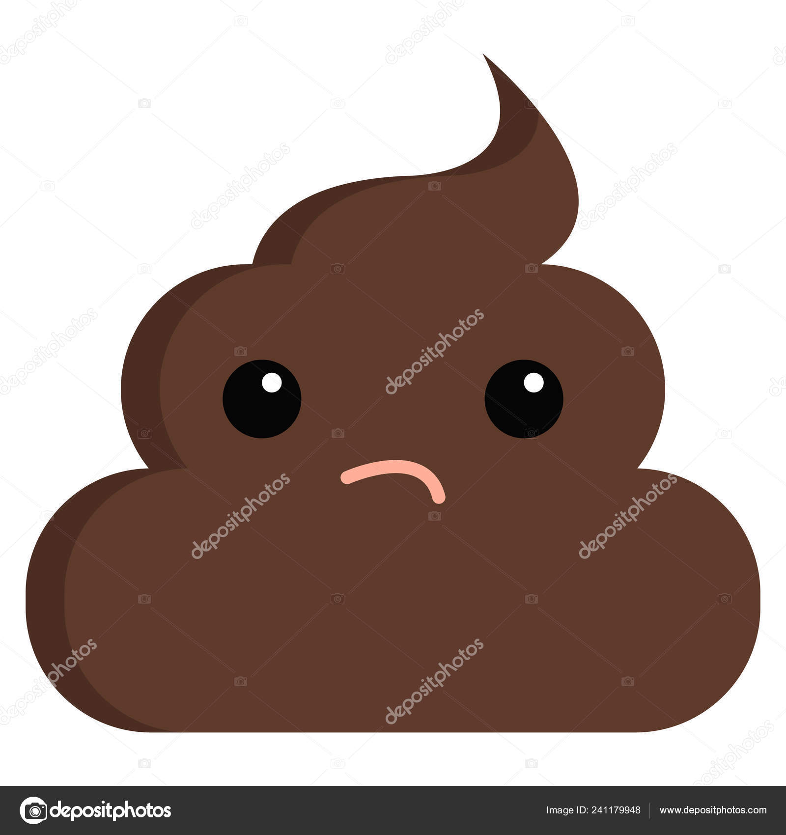 Confused Face Stinky Poop Shit Emoji Flat Icon Vector Sign Stock ...