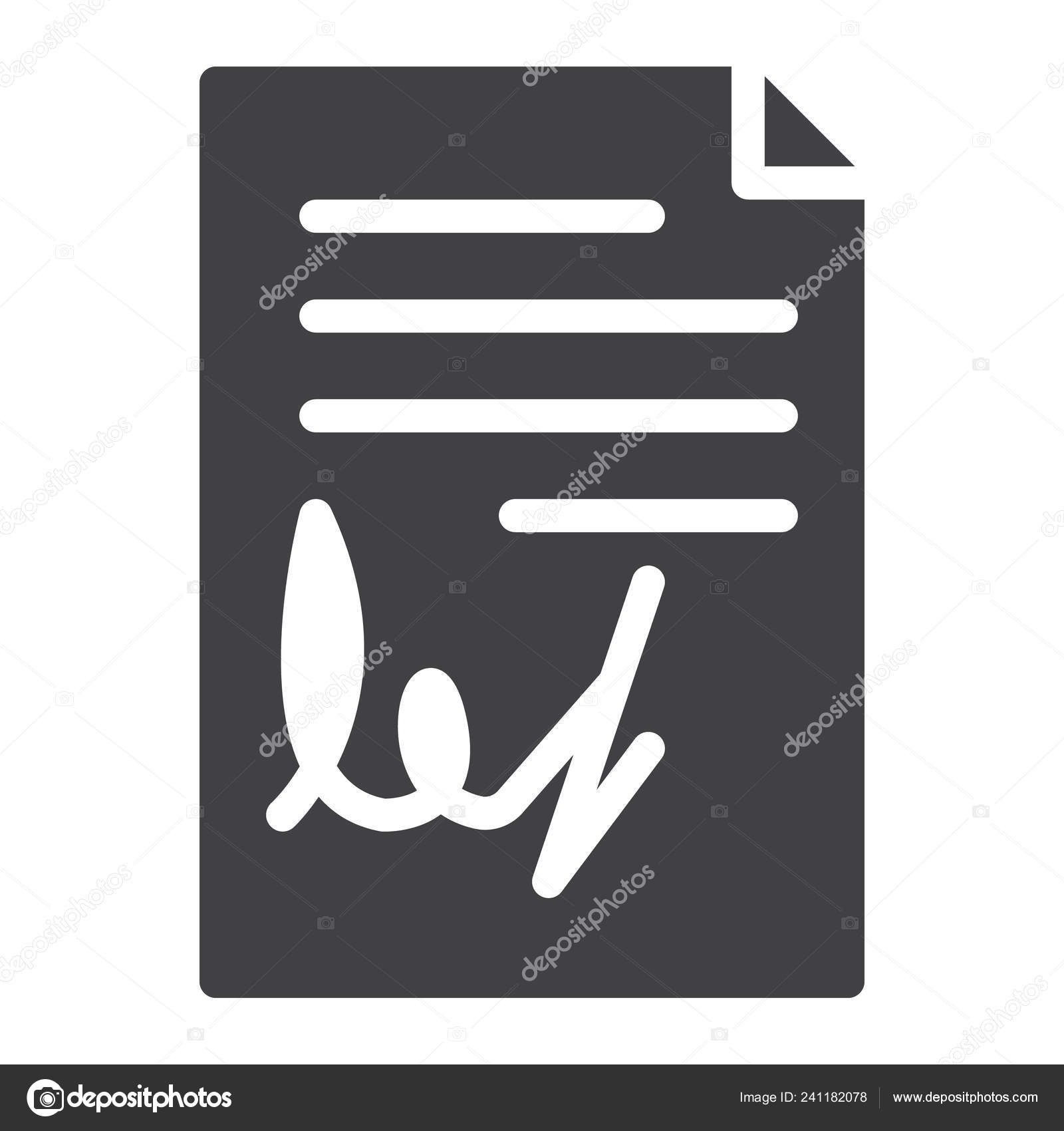 Contract Icon Vector Filled Flat Sign Solid Pictogram Isolated White ...