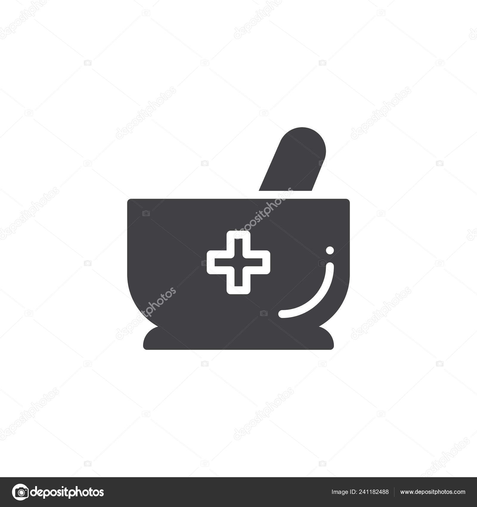 Mortar Pestle Icon Vector Filled Flat Sign Solid Pictogram Isolated ...