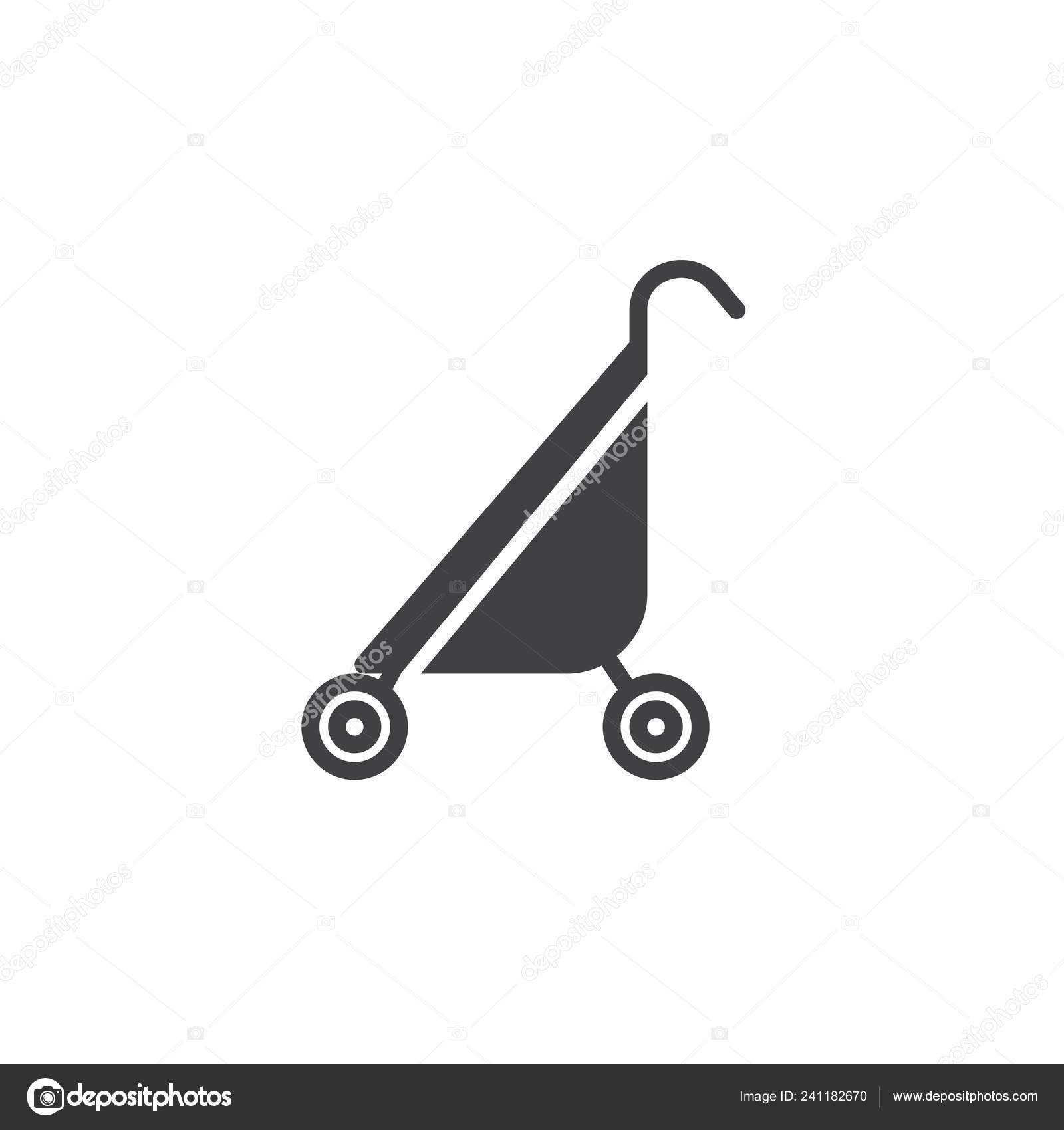 Baby Stroller Icon Vector Filled Flat Sign Solid Pictogram Isolated ...