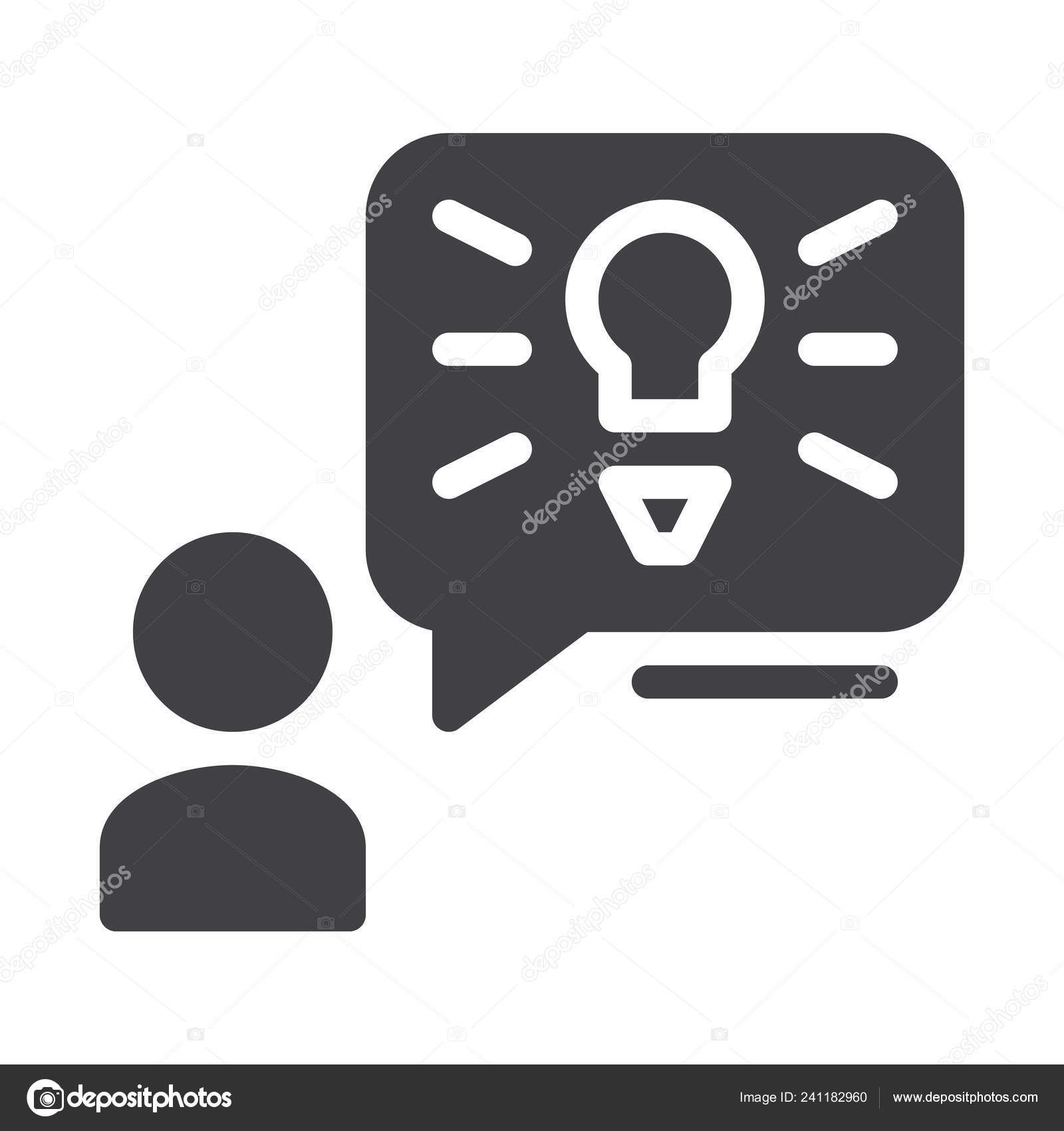 Idea Icon Vector Filled Flat Sign Solid Pictogram Isolated White Stock ...