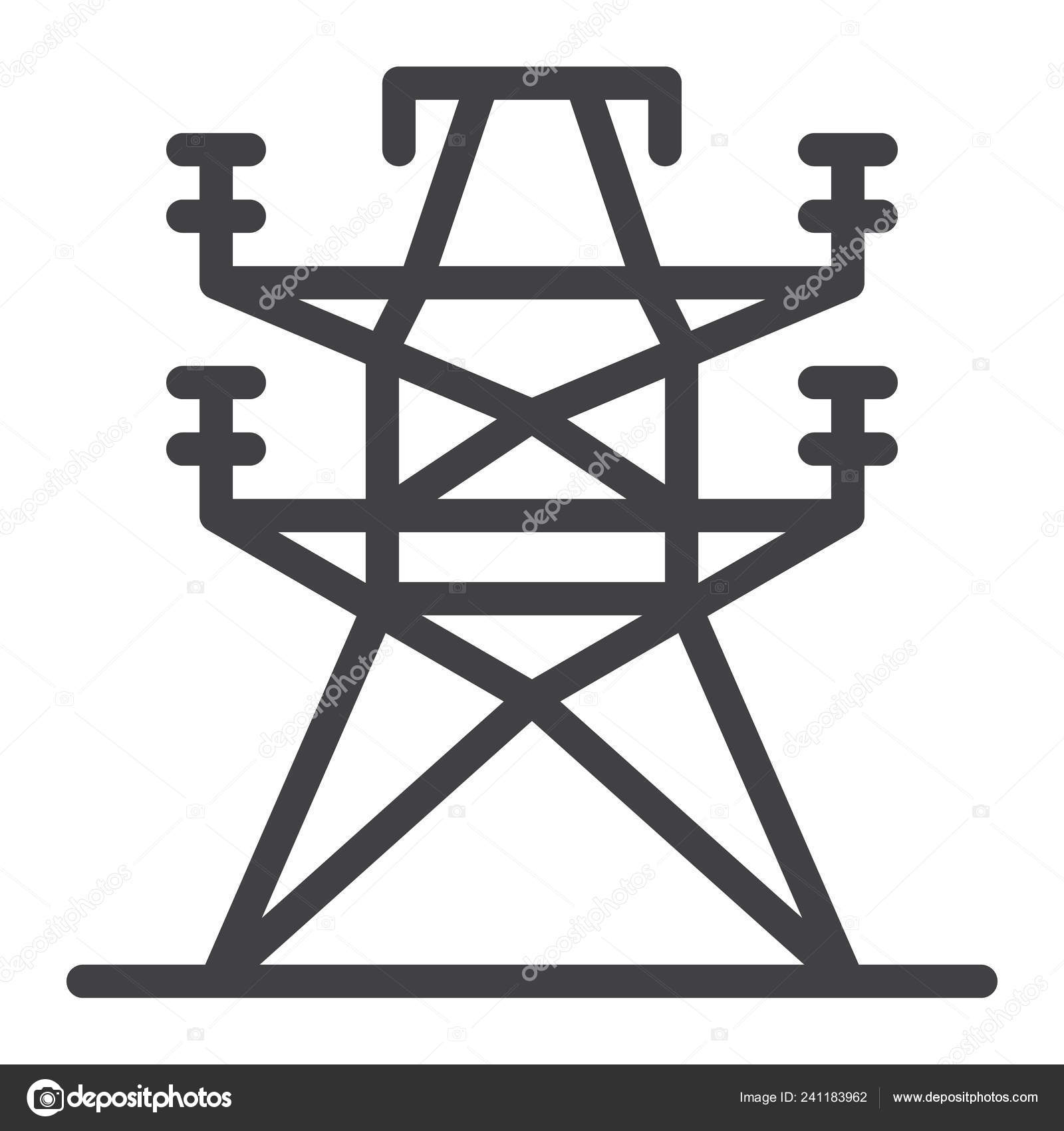 Electric Tower Line Icon Outline Vector Sign Linear Style Pictogram ...