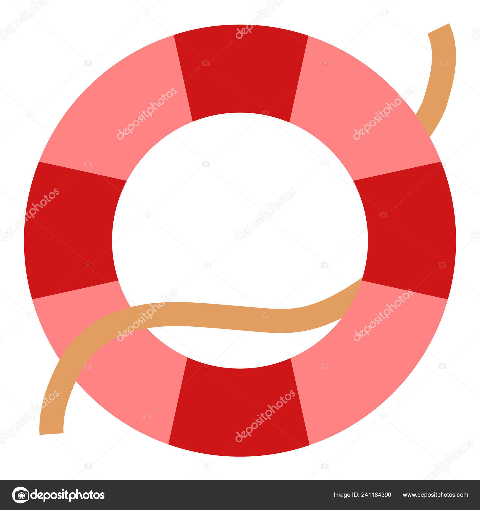 Life Buoy Icon Vector Illustration Flat Style Design Isolated White ...