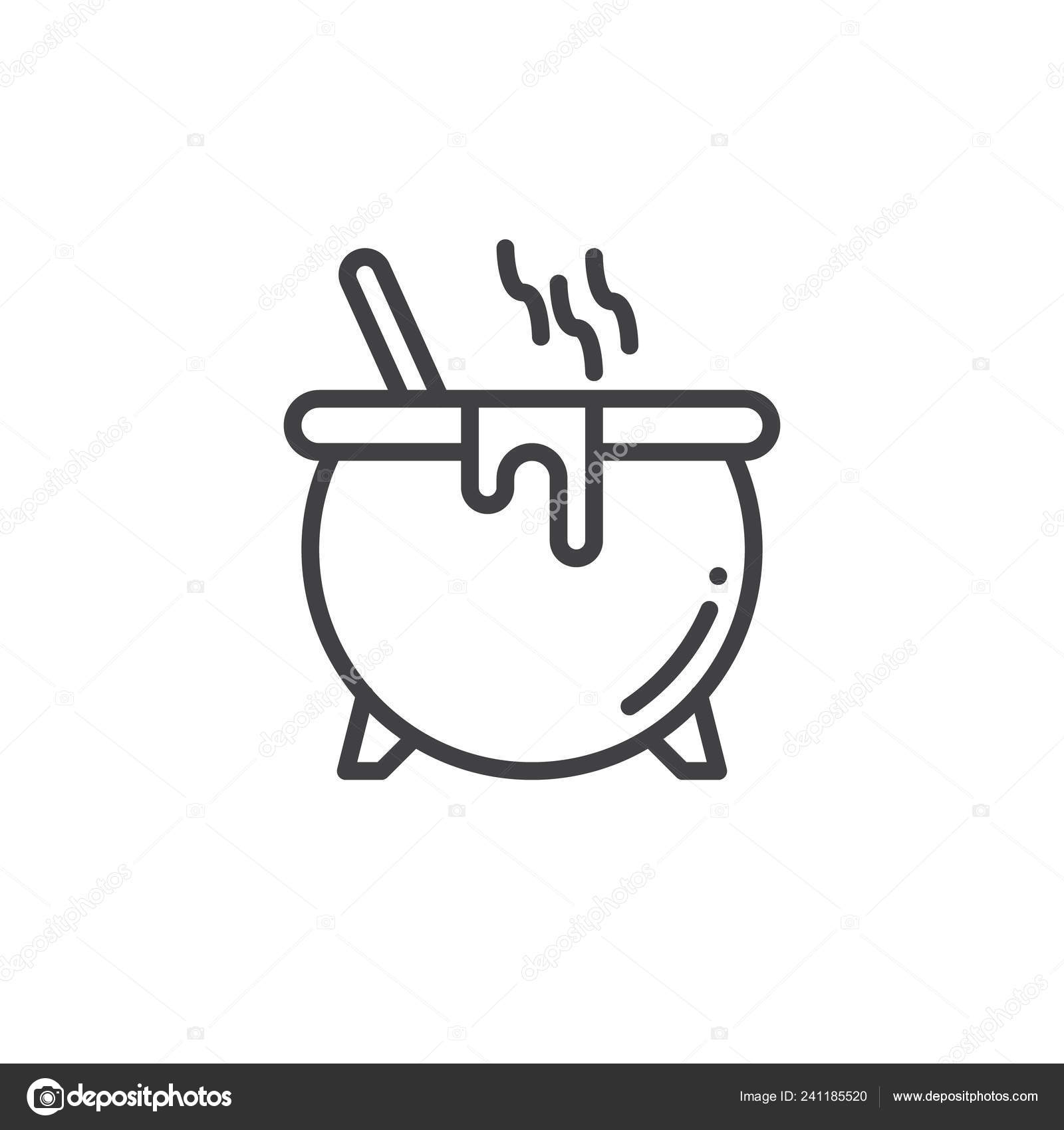 Cauldron Line Icon Outline Vector Sign Linear Style Pictogram Isolated ...