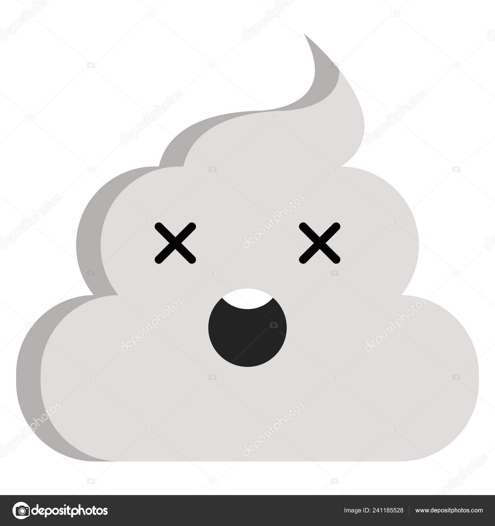 Fantasma Cara Fedorenta Merda Cocô Emoji Ícone Plano Sinal Vetor imagem ...