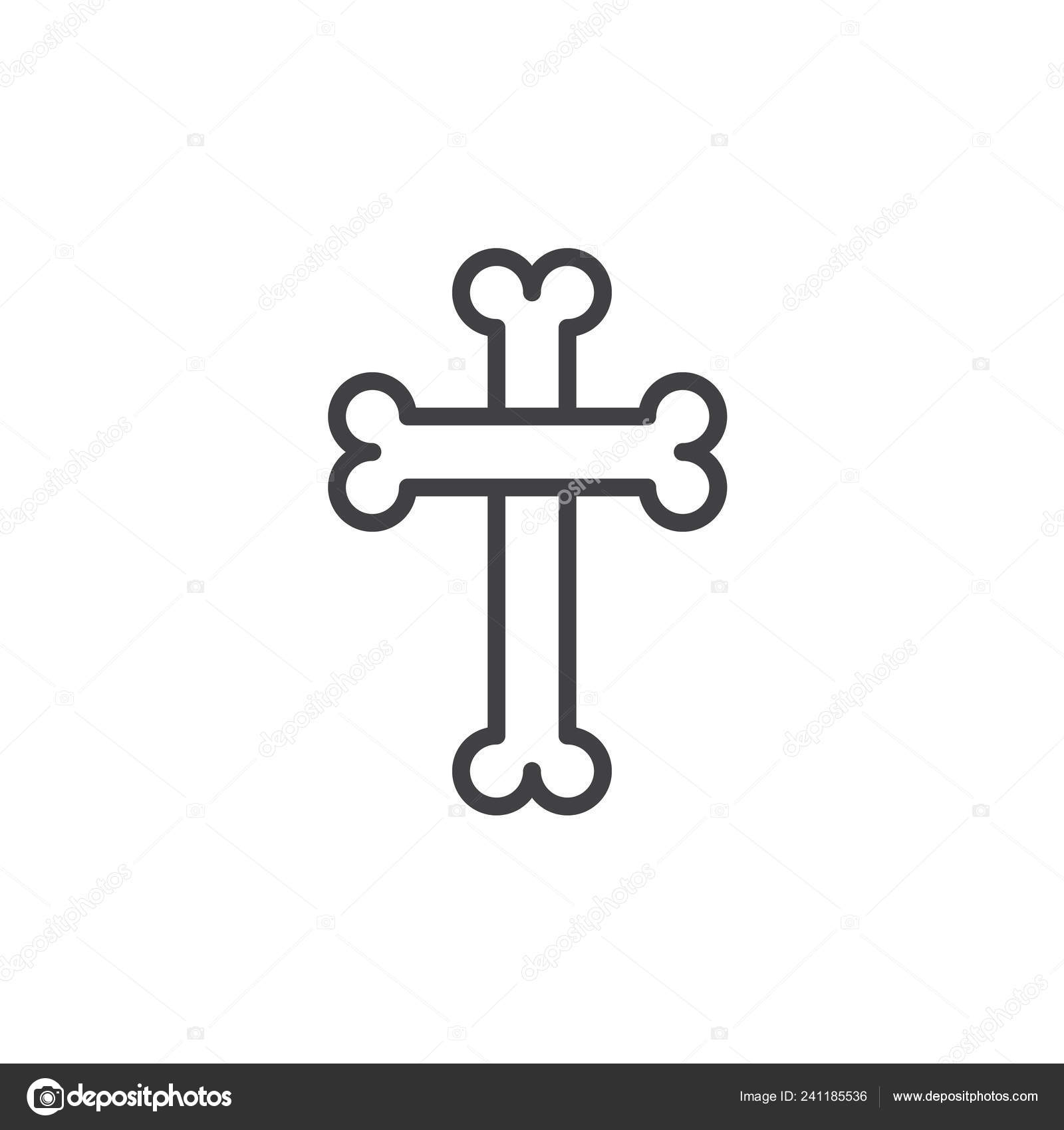 Bones Form Cross Icon Vector Filled Flat Sign Solid Pictogram Stock ...