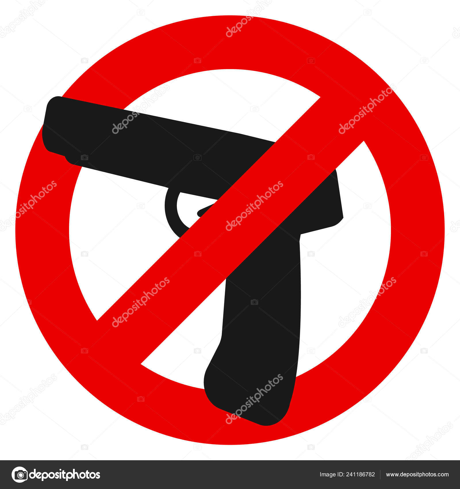 Weapon Prohibition Sign Vector Illustration Flat Style Design Colorful ...