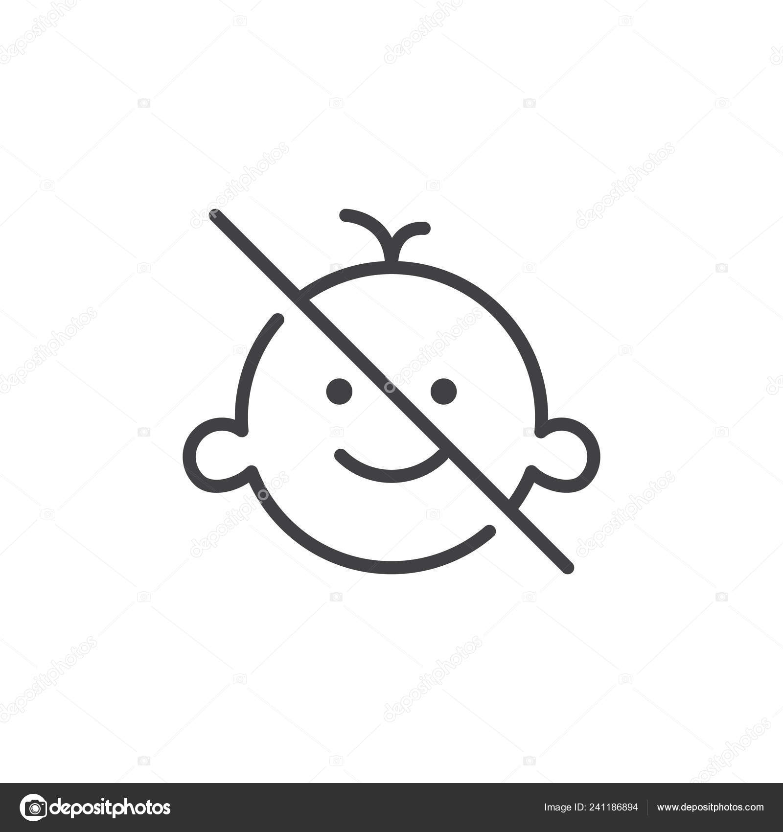 Keep Away Children Line Icon Outline Vector Sign Linear Style Stock ...