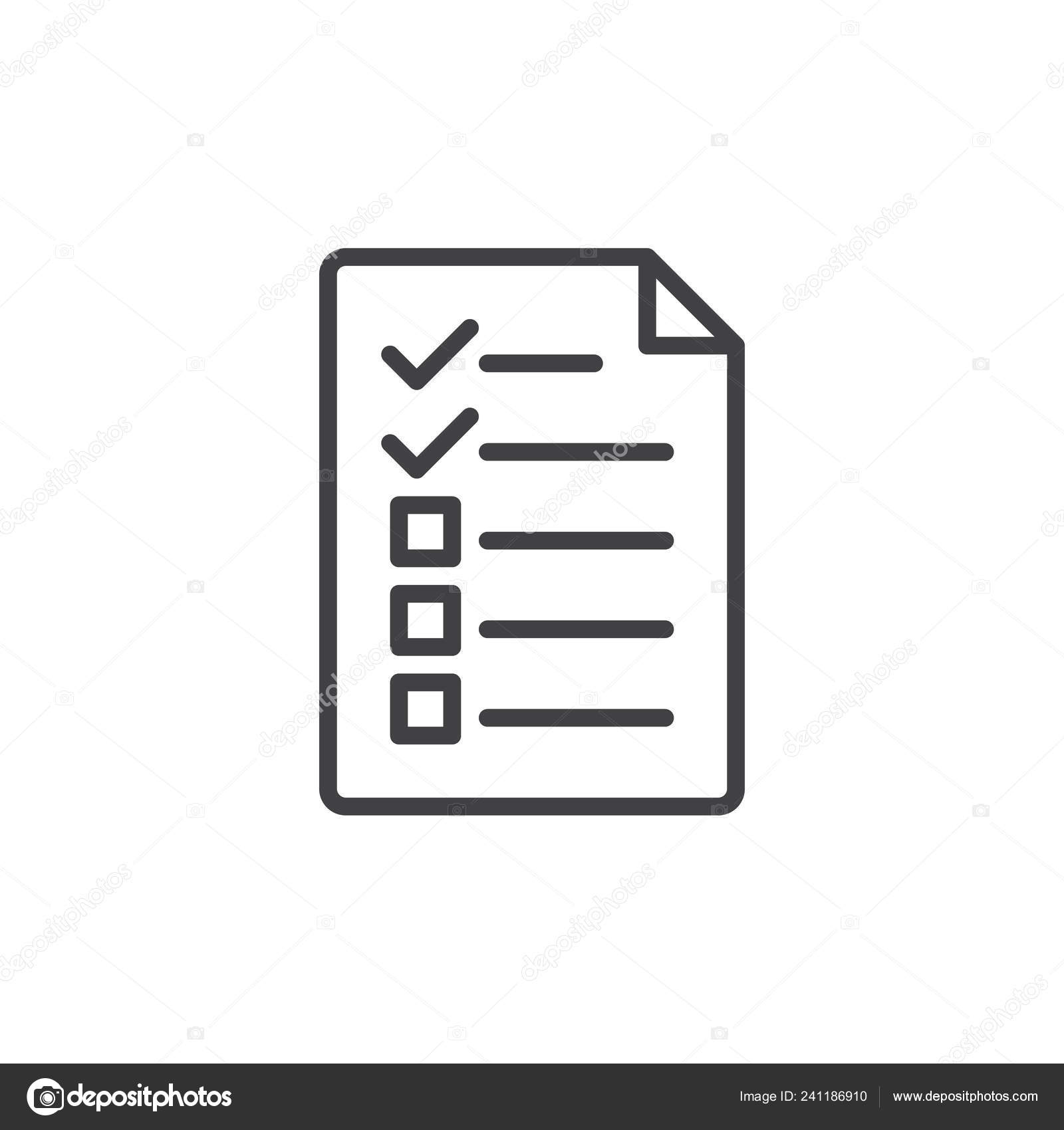Test Checklist Line Icon Outline Vector Sign Linear Style Pictogram ...