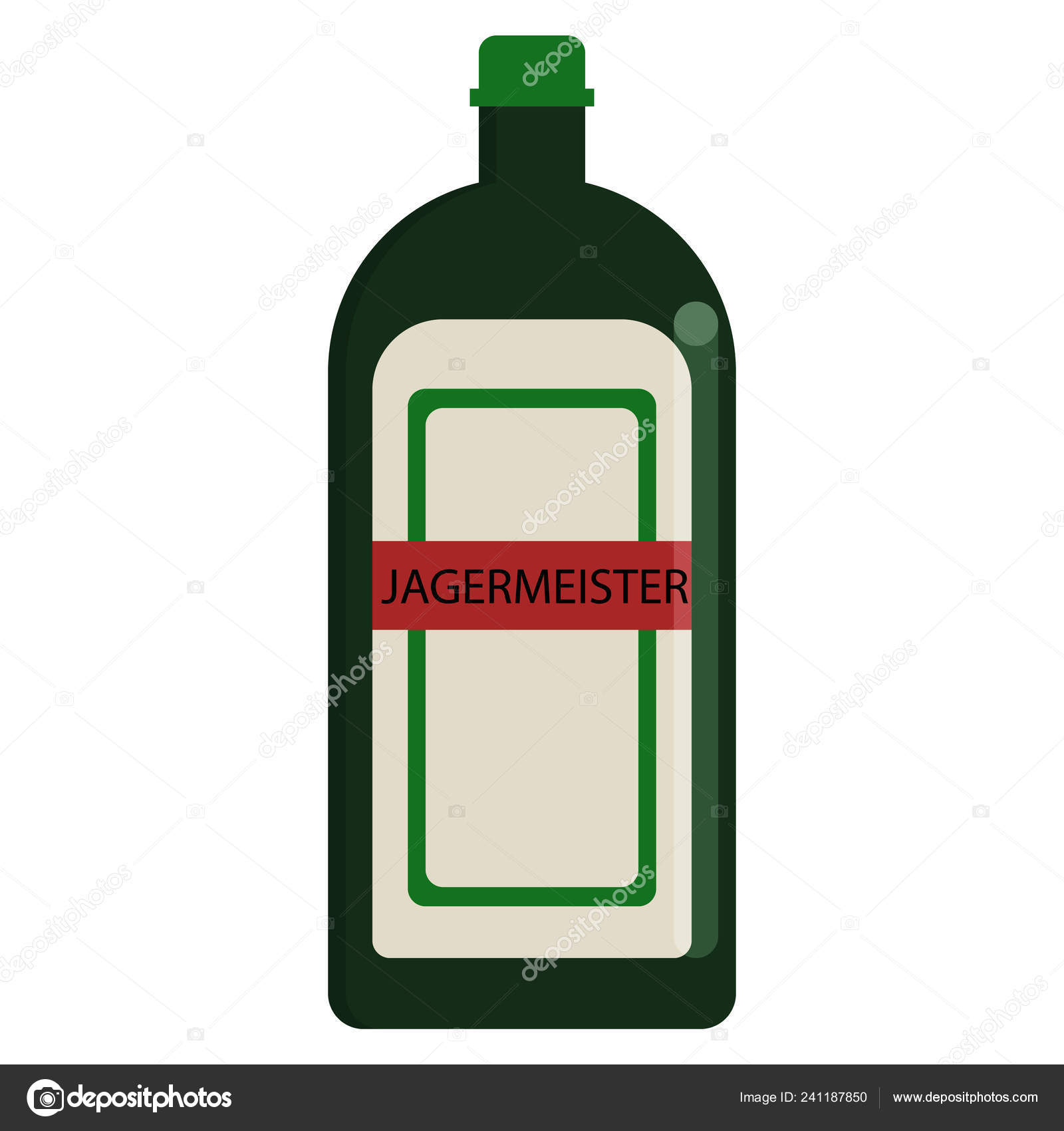 Jagermeister Bottle Alcoholic Beverage Flat Icon Vector Sign Colorful ...