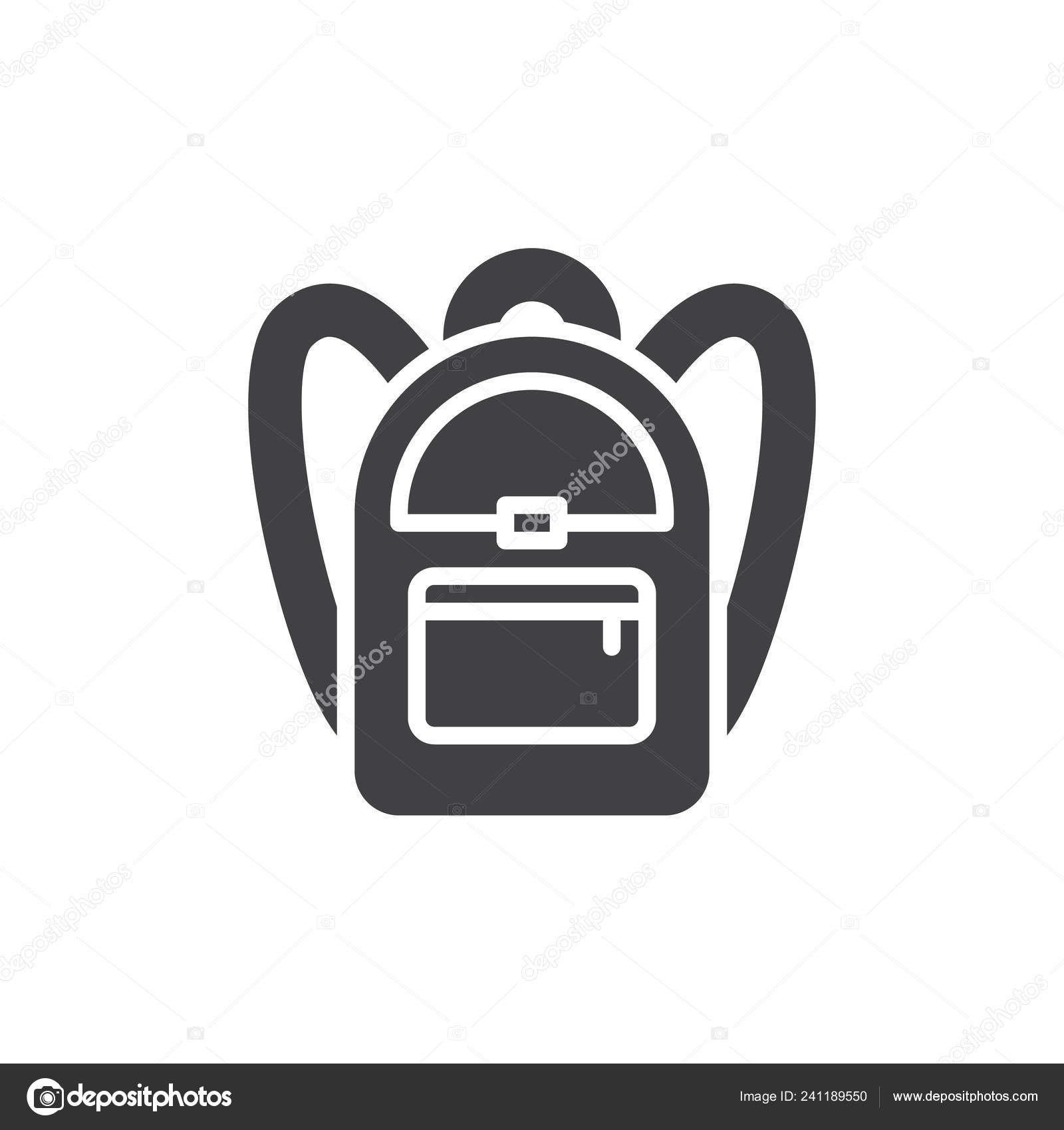 School Backpack Icon Vector Filled Flat Sign Solid Pictogram Isolated ...