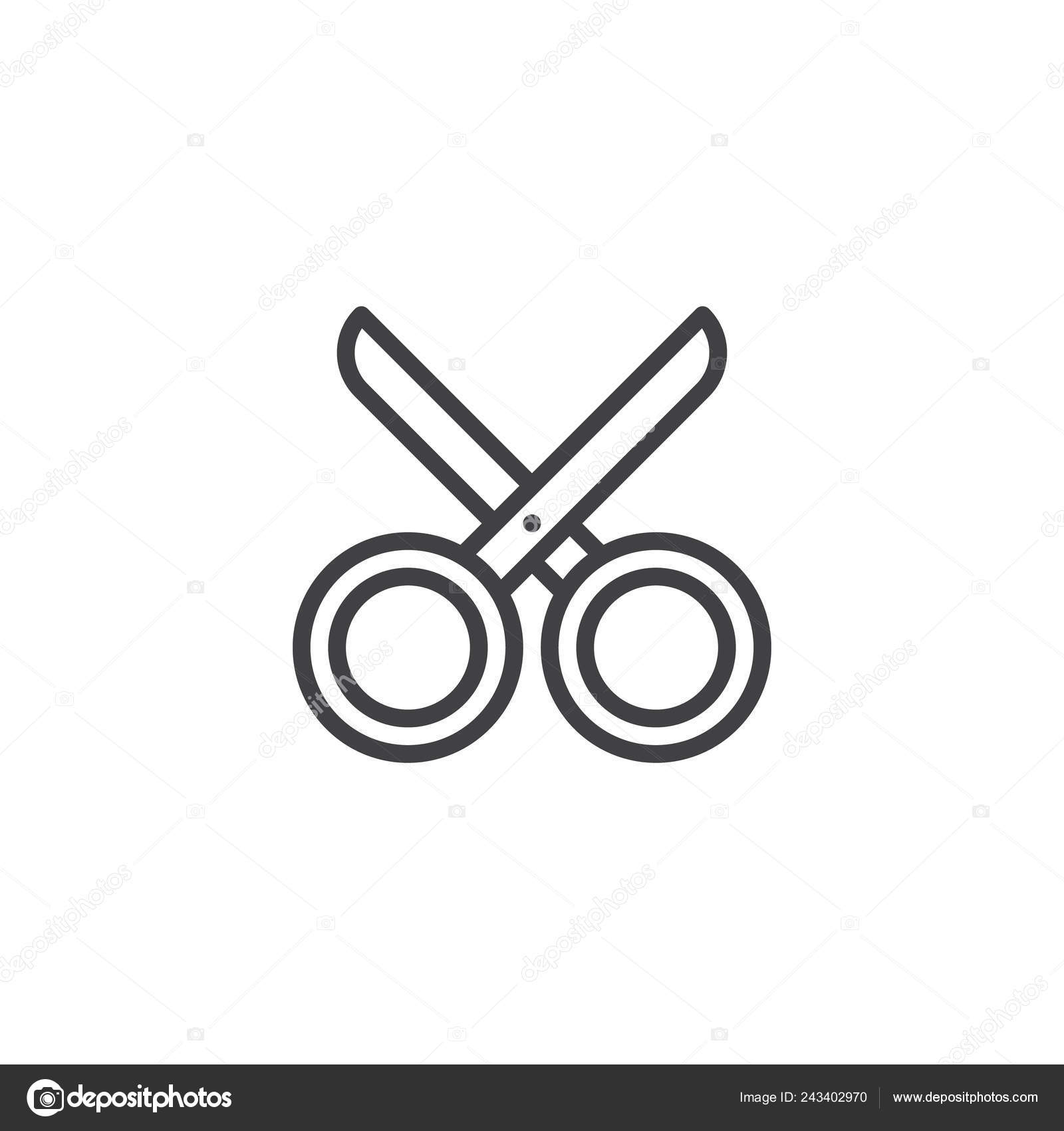 Scissors Line Icon Outline Vector Sign Linear Style Pictogram Isolated ...