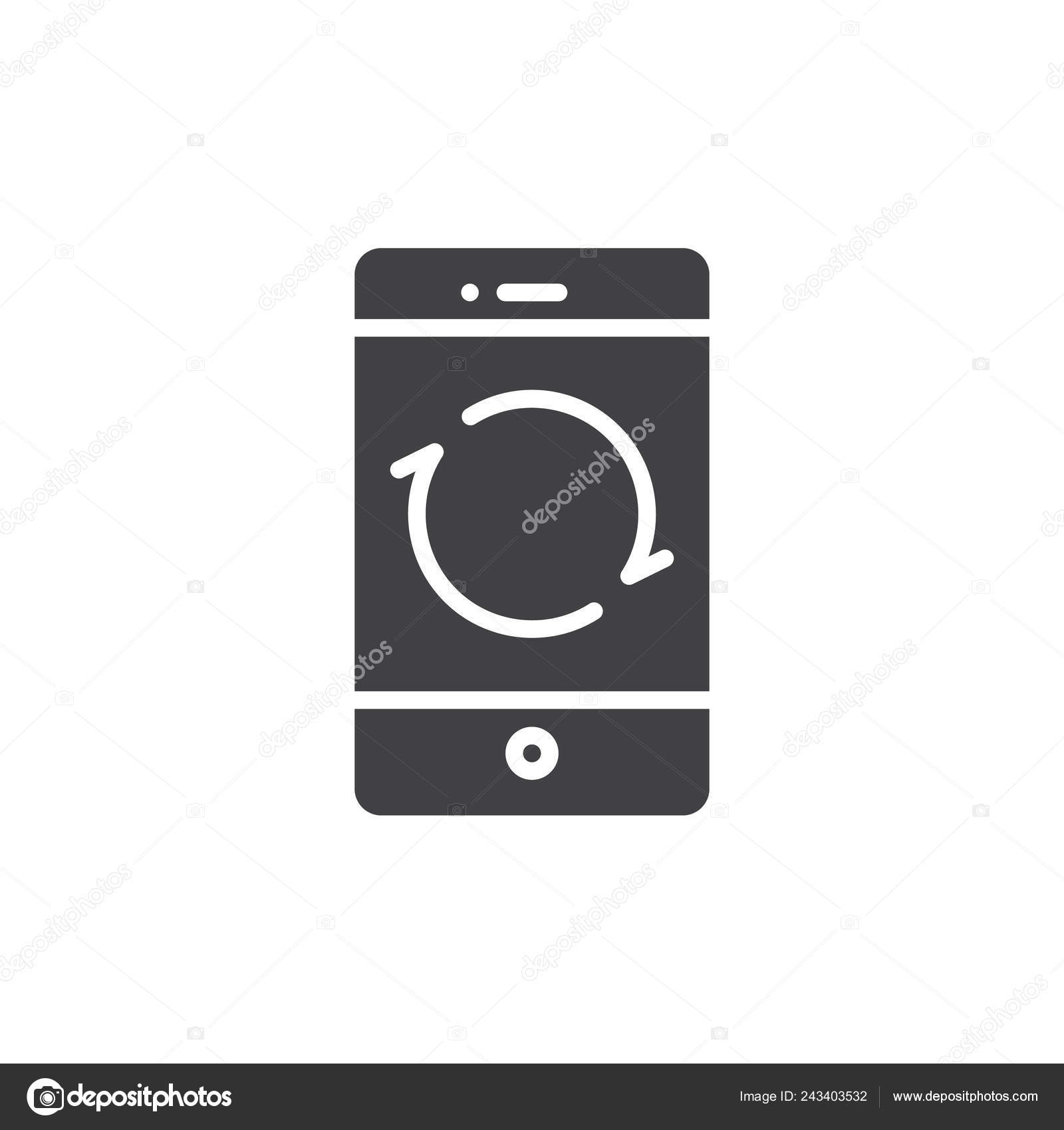 Smartphone Reload Button Icon Vector Filled Flat Sign Solid Pictogram ...