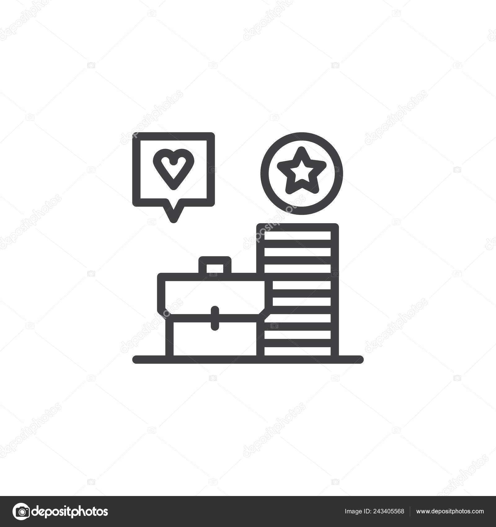 Work Portfolio Line Icon Outline Vector Sign Linear Style Pictogram ...