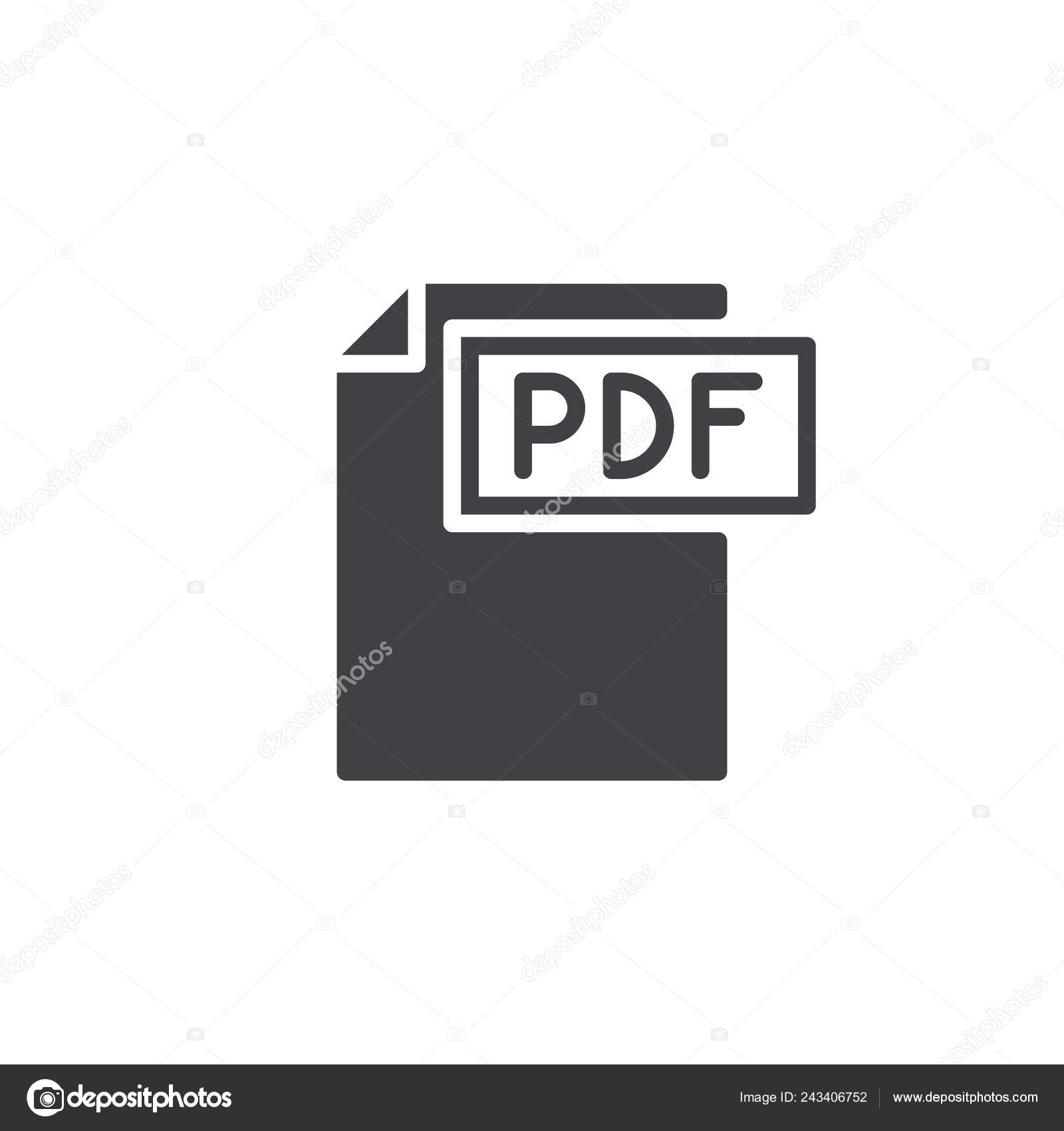 Pdf Format Document Icon Vector Filled Flat Sign Solid Pictogram Stock ...
