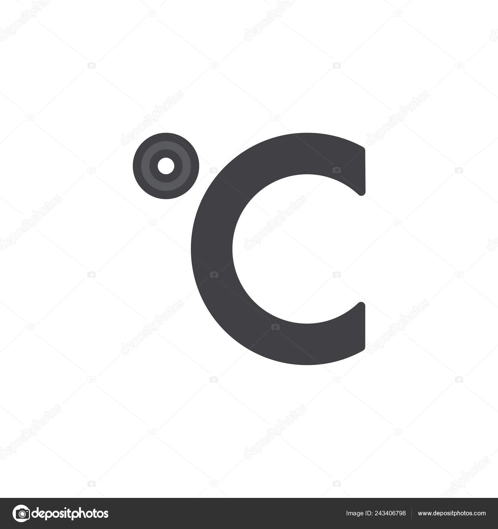 Grados Celsius Icono Temperatura Signo Vectorial Pictograma Lleno ...