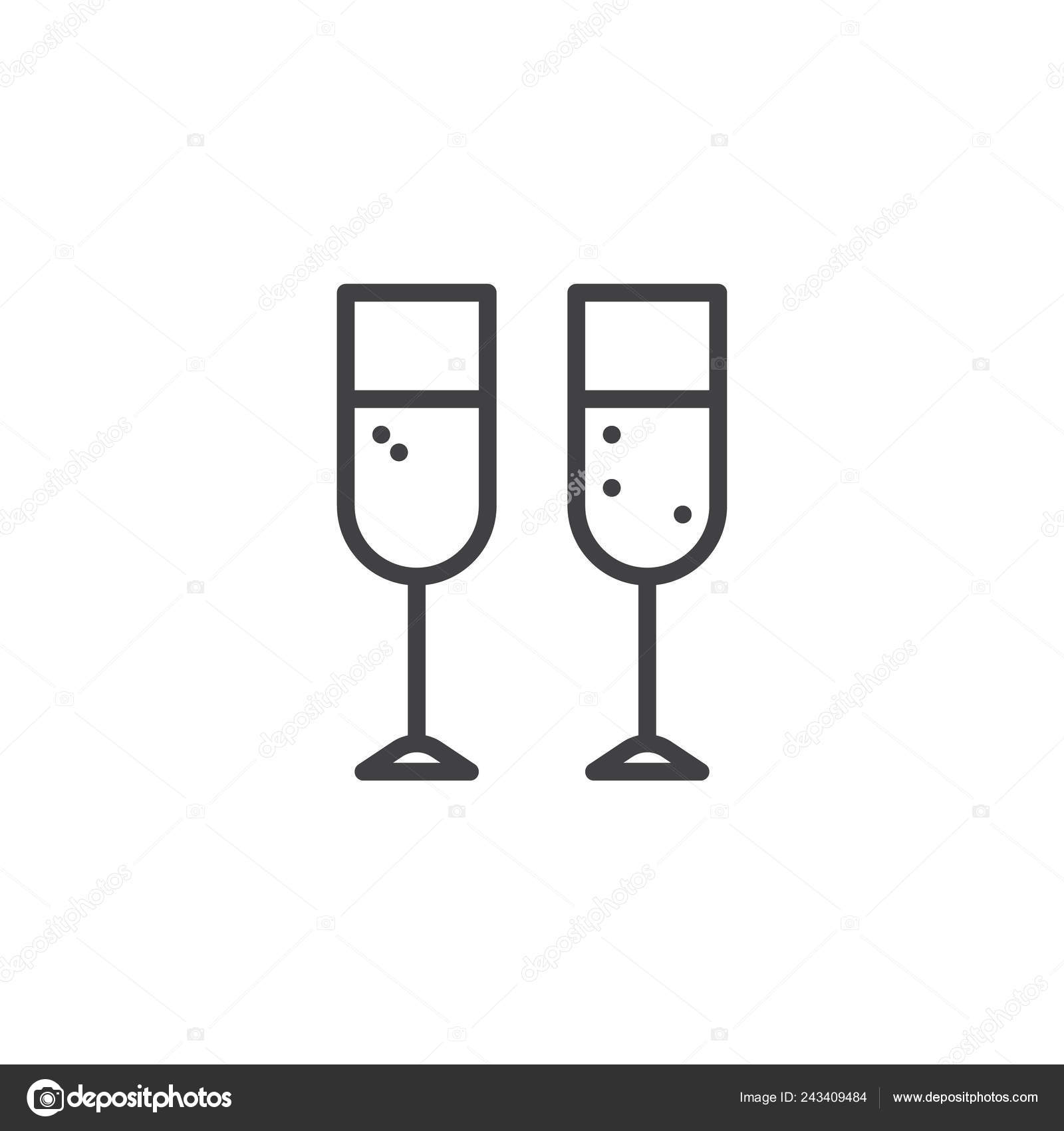 Champagne Glass Outline