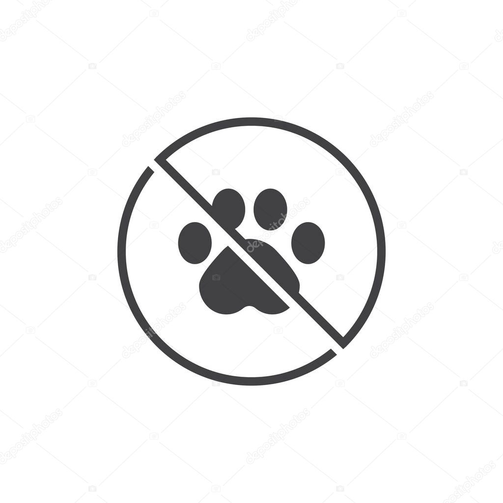No hay vector icono animal, lleno signo plano, pictograma sólido ...