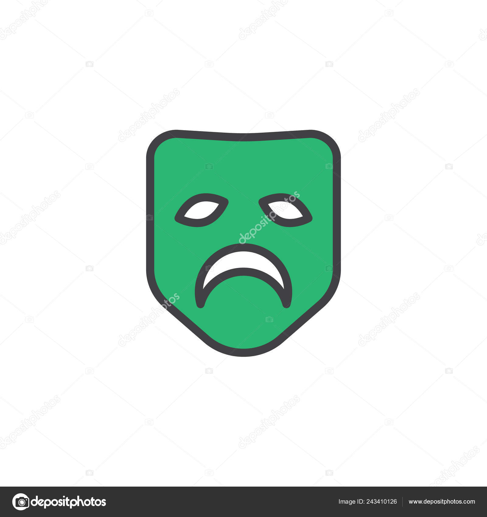 Sad Mask Filled Outline Icon Line Vector Sign Linear Colorful Stock ...