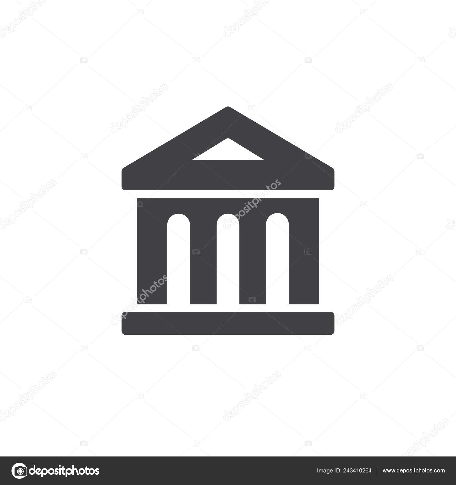 Library Building Icon Vector Filled Flat Sign Solid Pictogram Isolated ...