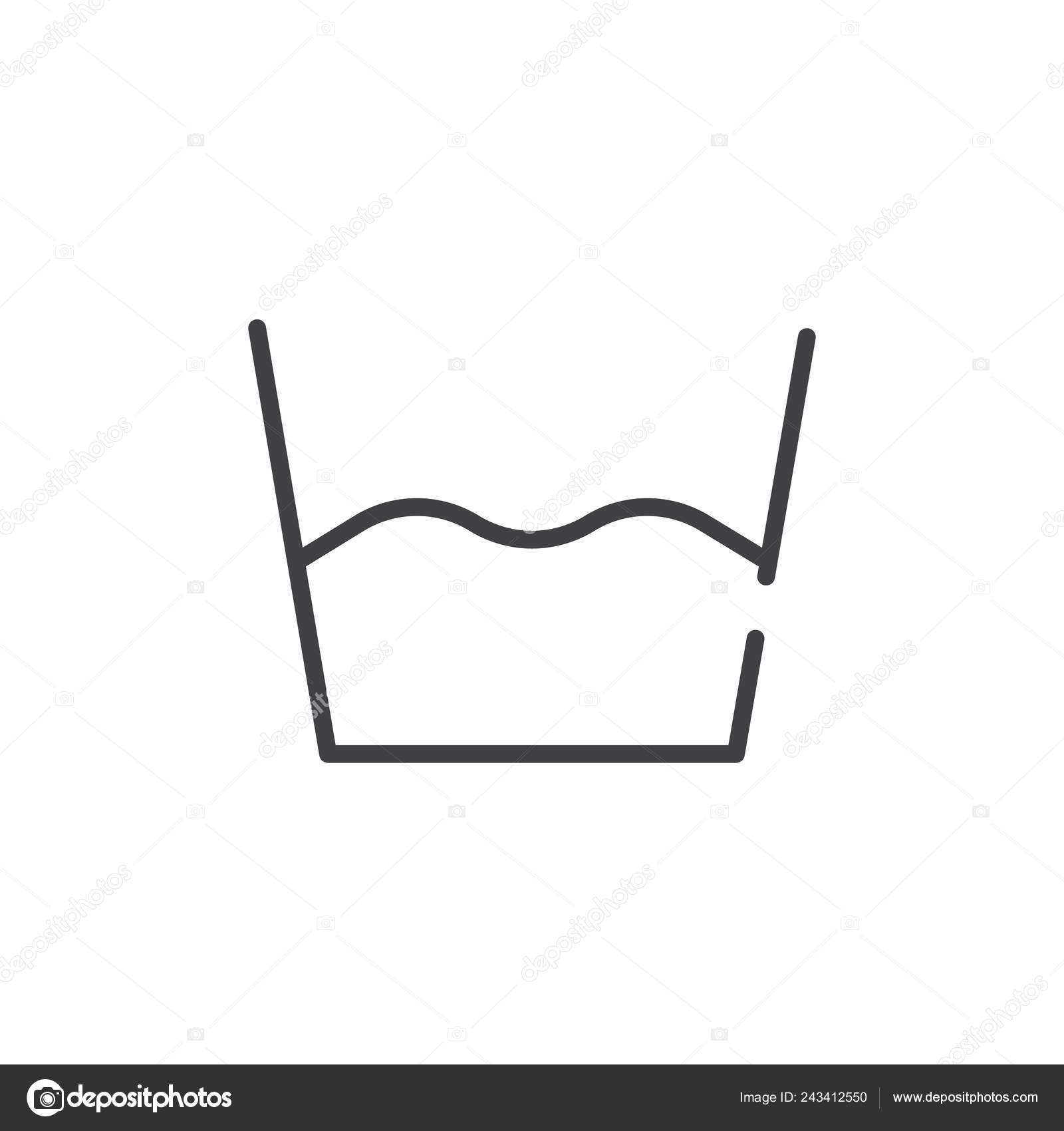 Washing Line Icon Outline Vector Sign Linear Style Pictogram Isolated ...