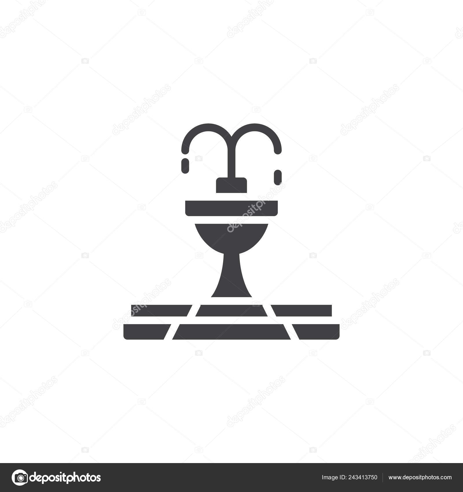 Fountain Icon Vector Filled Flat Sign Solid Pictogram Isolated White ...